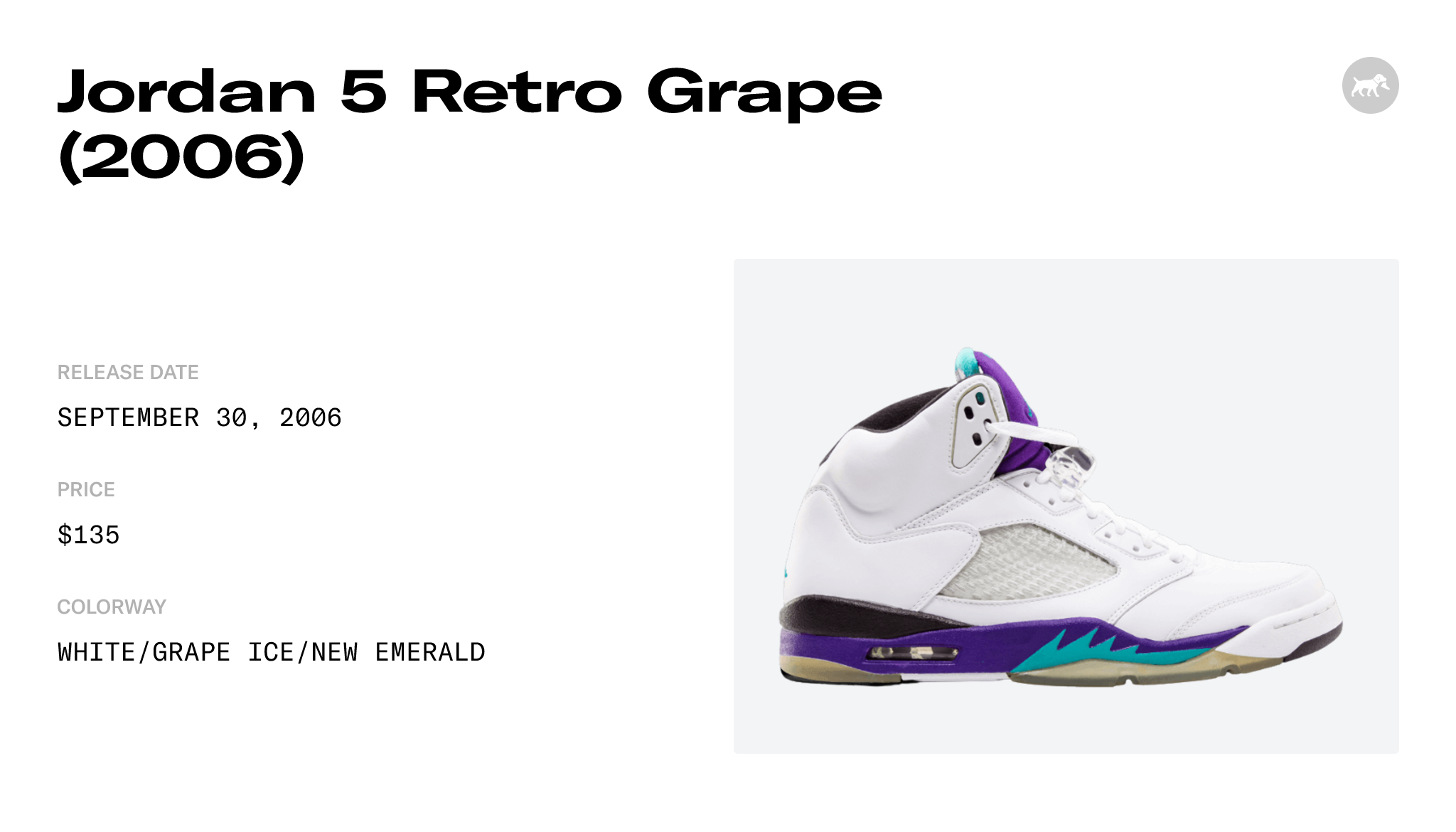 Jordan 5 Retro Grape (2006) - 314259-131 Raffles & Where to Buy