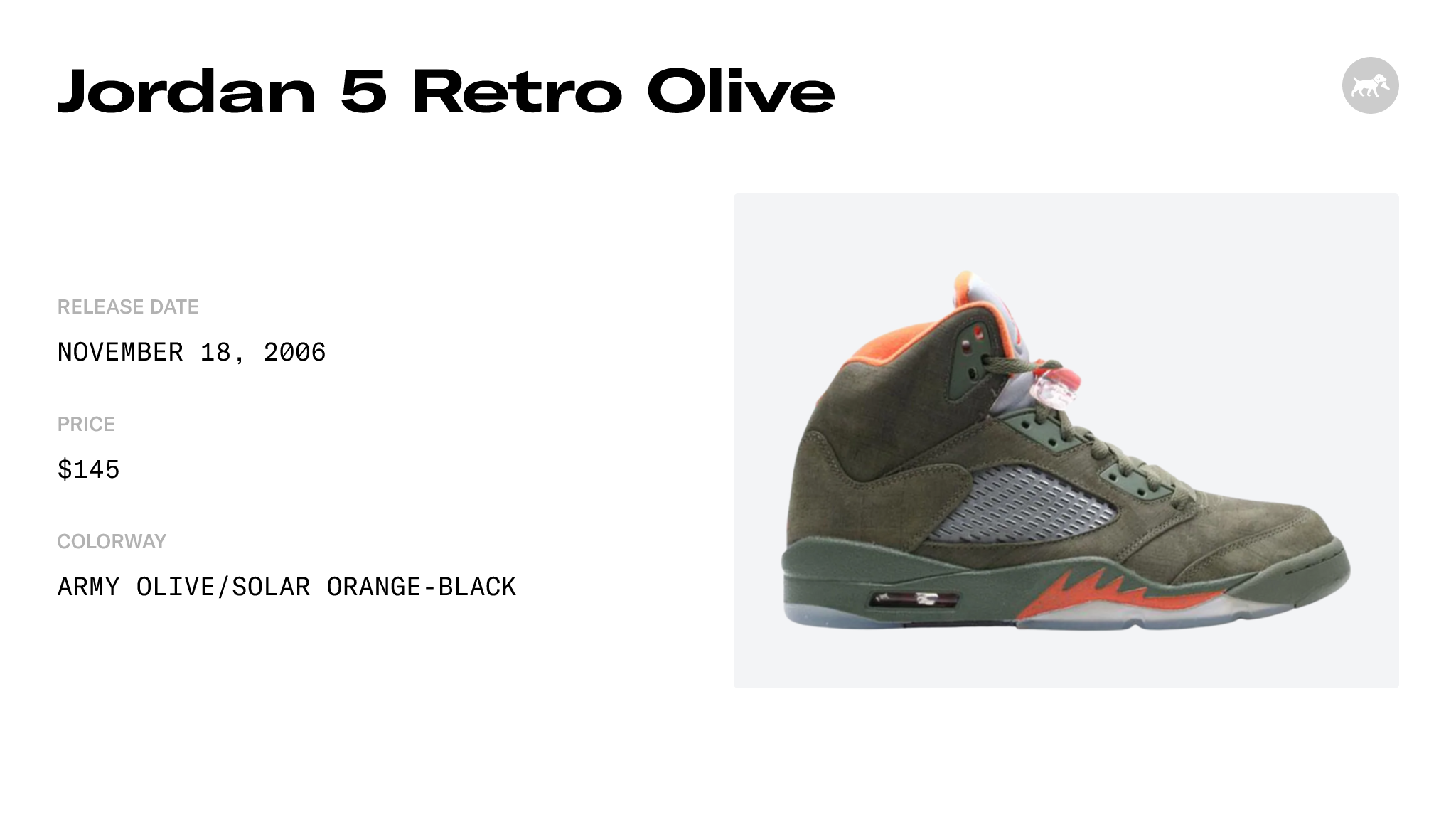 Jordan 5 Retro Olive - 314259-381 Raffles & Where to Buy