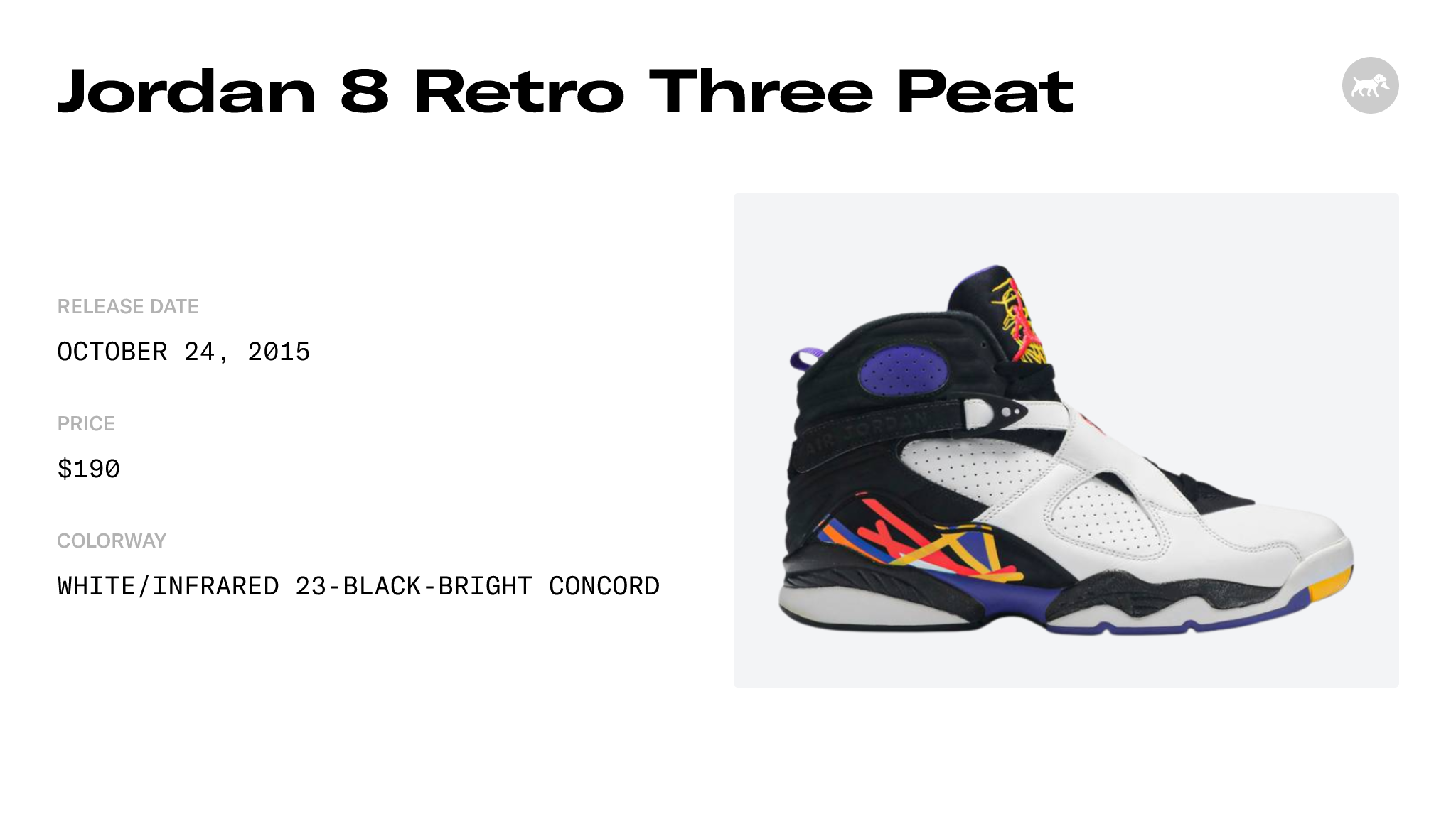 Jordan 8 Retro Three Peat - 305381-142 Raffles & Where to Buy