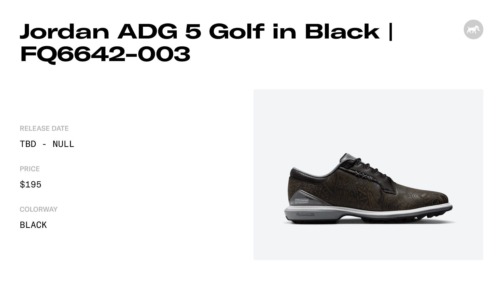Jordan ADG 5 Golf in Black | FQ6642-003 - FQ6642-003 Release Info