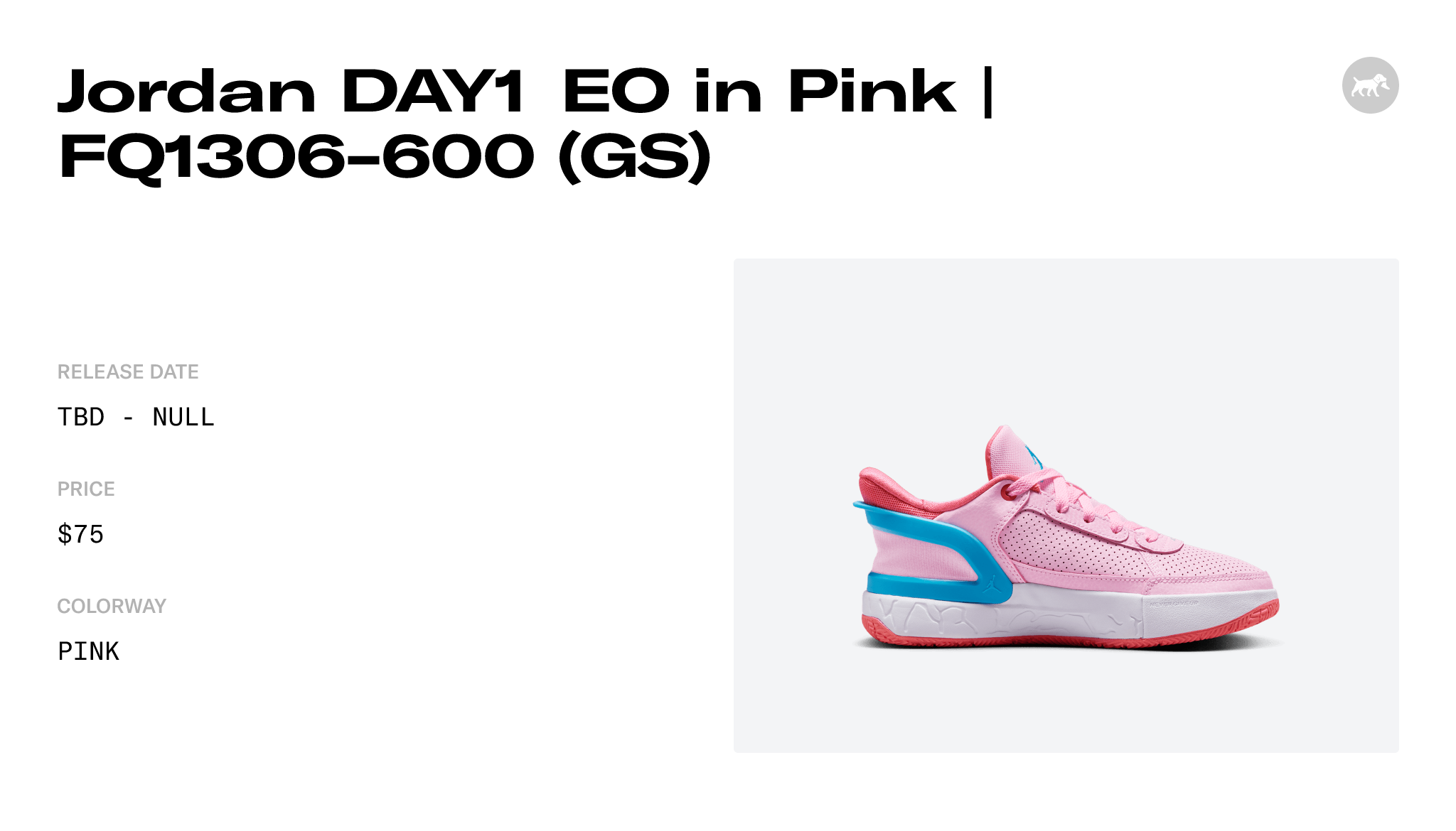 Jordan DAY1 EO in Pink | FQ1306-600 (GS) - FQ1306-600 Release Info
