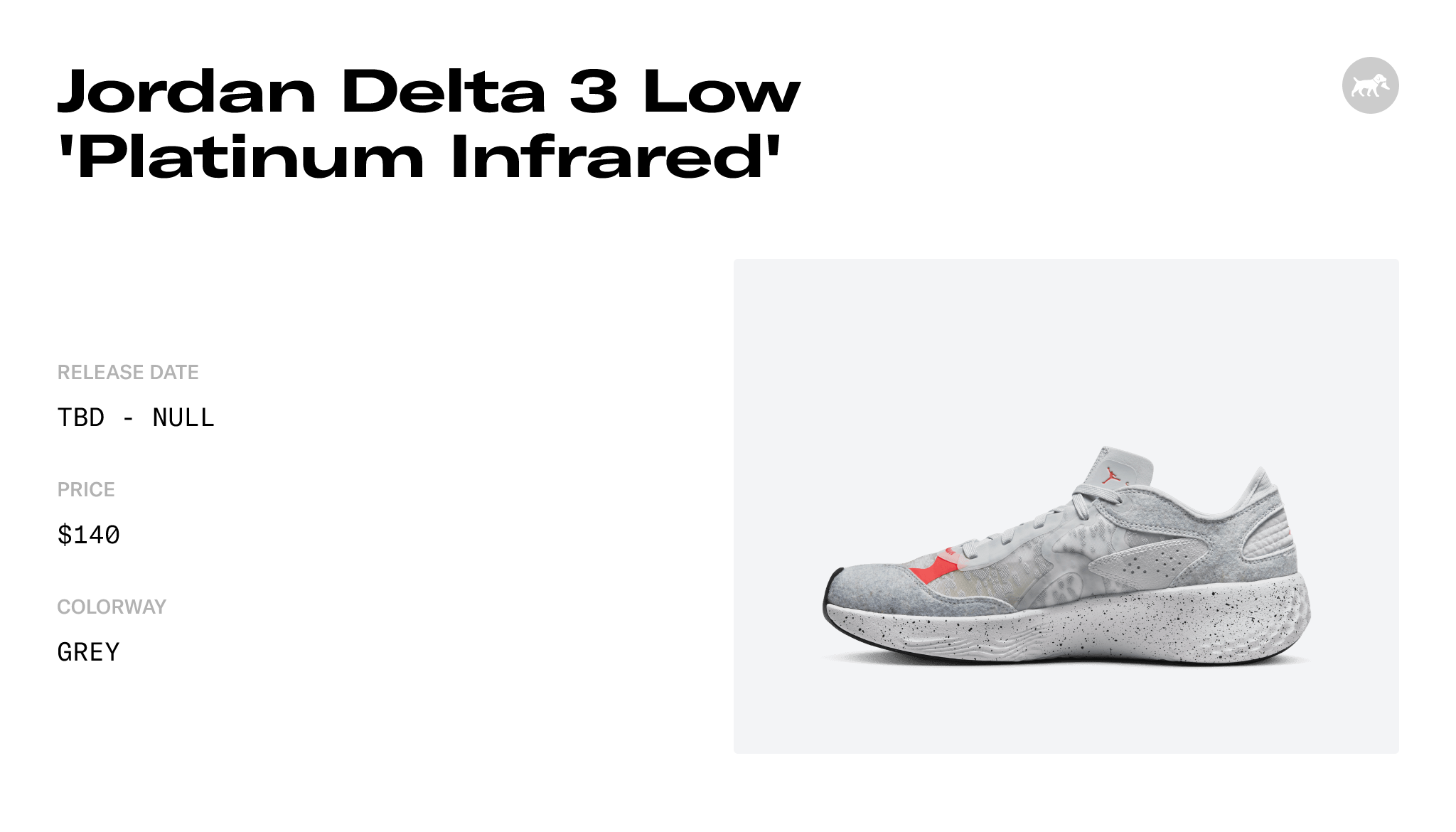 Jordan Delta 3 Low 'Platinum Infrared' - DN2647-002 Release Info