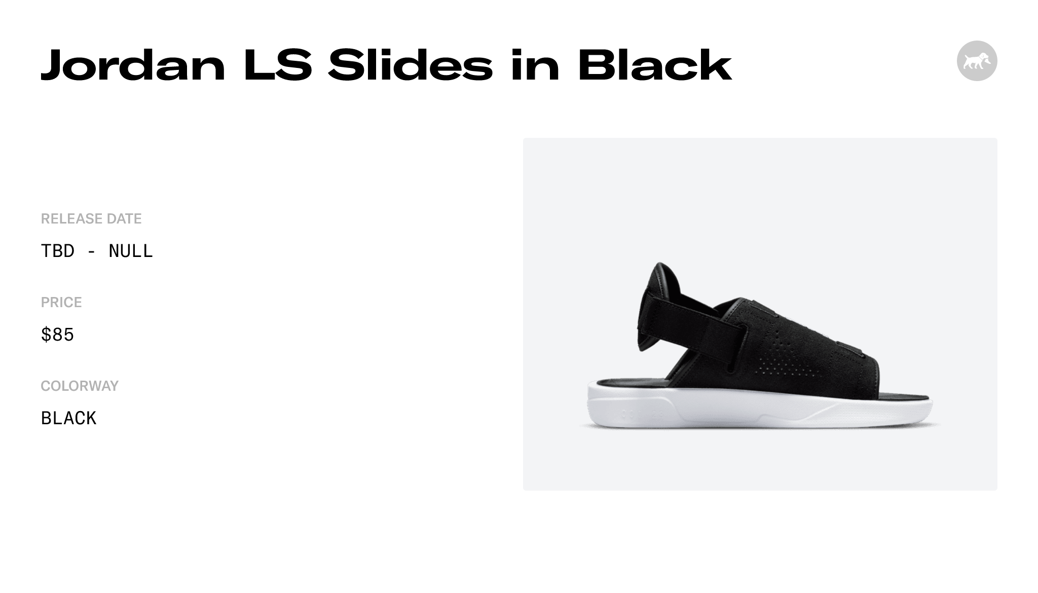 Jordan LS Slides in Black - DO6379-061 Release Info