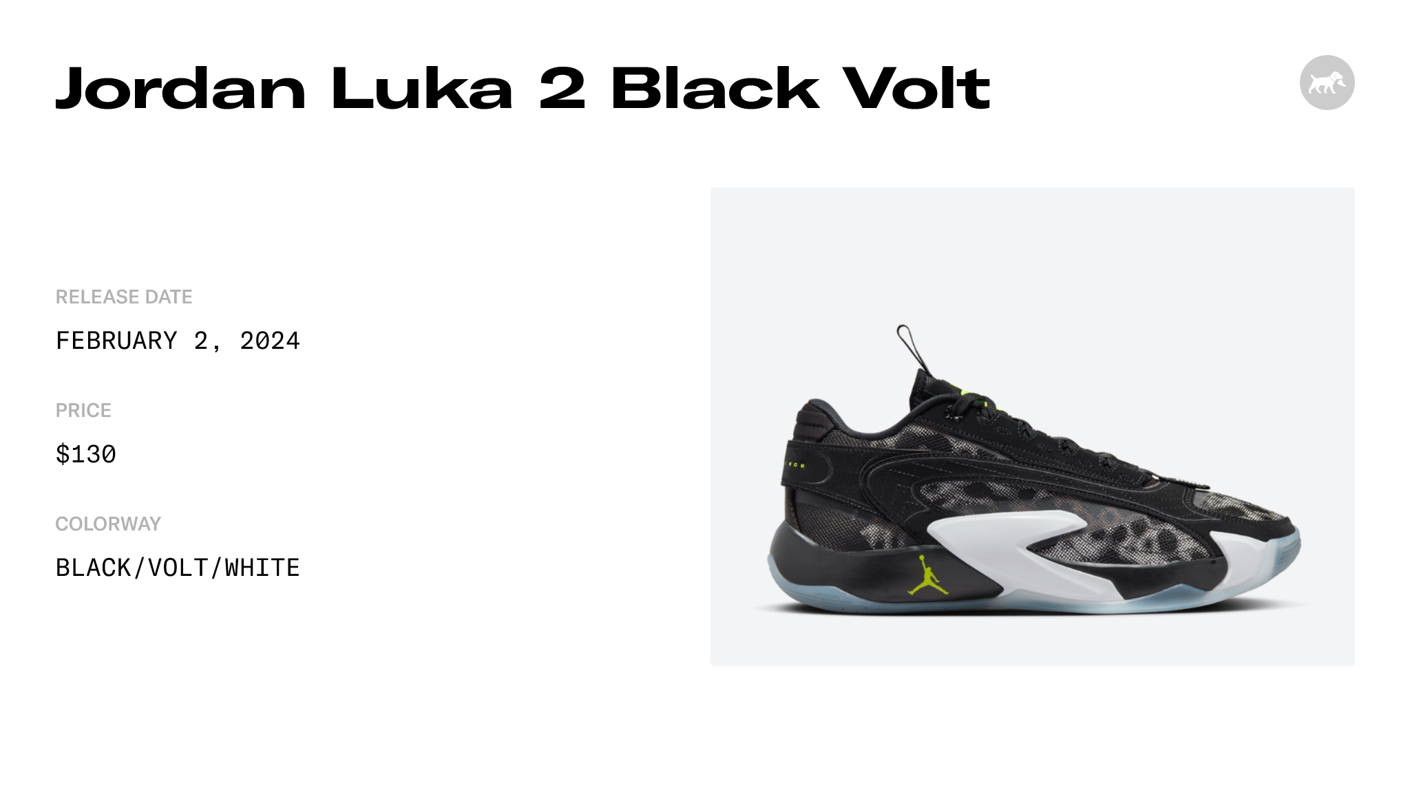Jordan Luka 2 Black Volt - DX8733-017 Raffles & Where to Buy