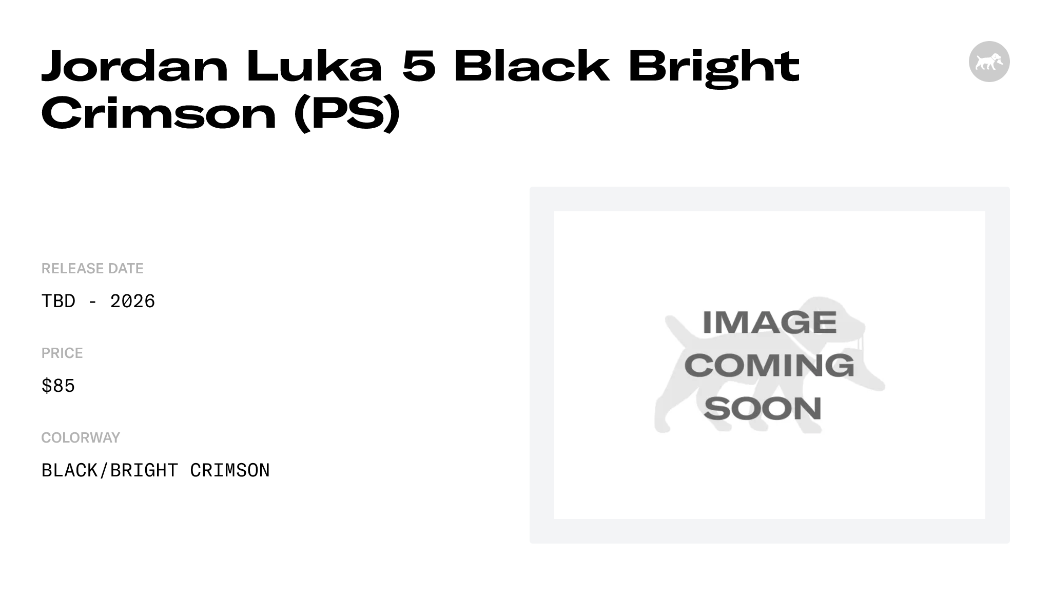 Jordan Luka 5 Black Bright Crimson (PS) - IM5164-002 Release Info