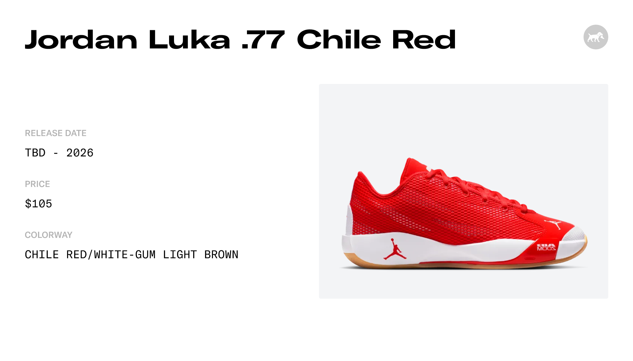 Jordan Luka .77 Chile Red - IF1610-600 Release Info