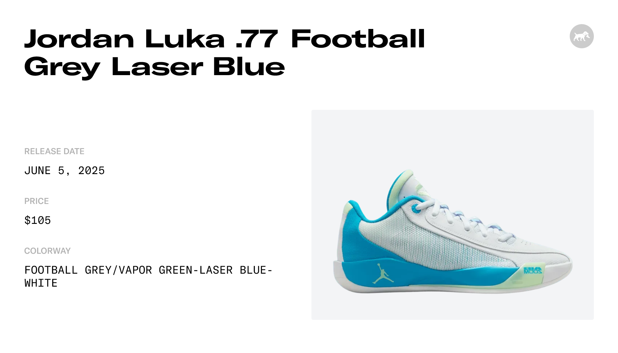 Jordan Luka .77 Football Grey Laser Blue - HF0806-002