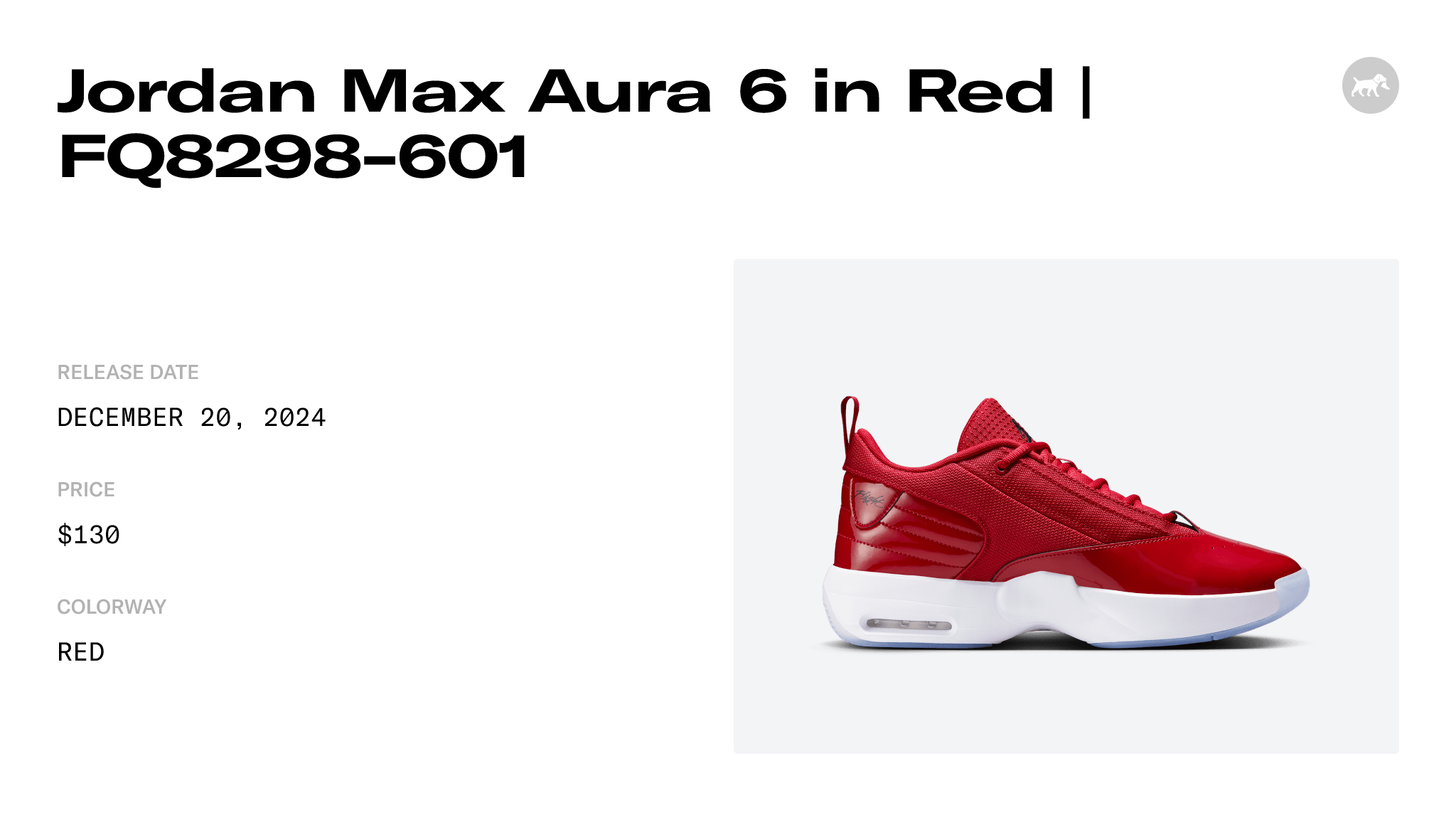 Jordan Max Aura 6 in Red | FQ8298-601 - FQ8298-601