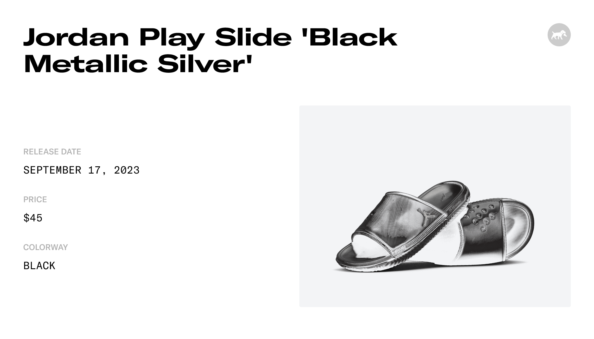 Jordan Play Slide 'Black Metallic Silver' - DC9835-005