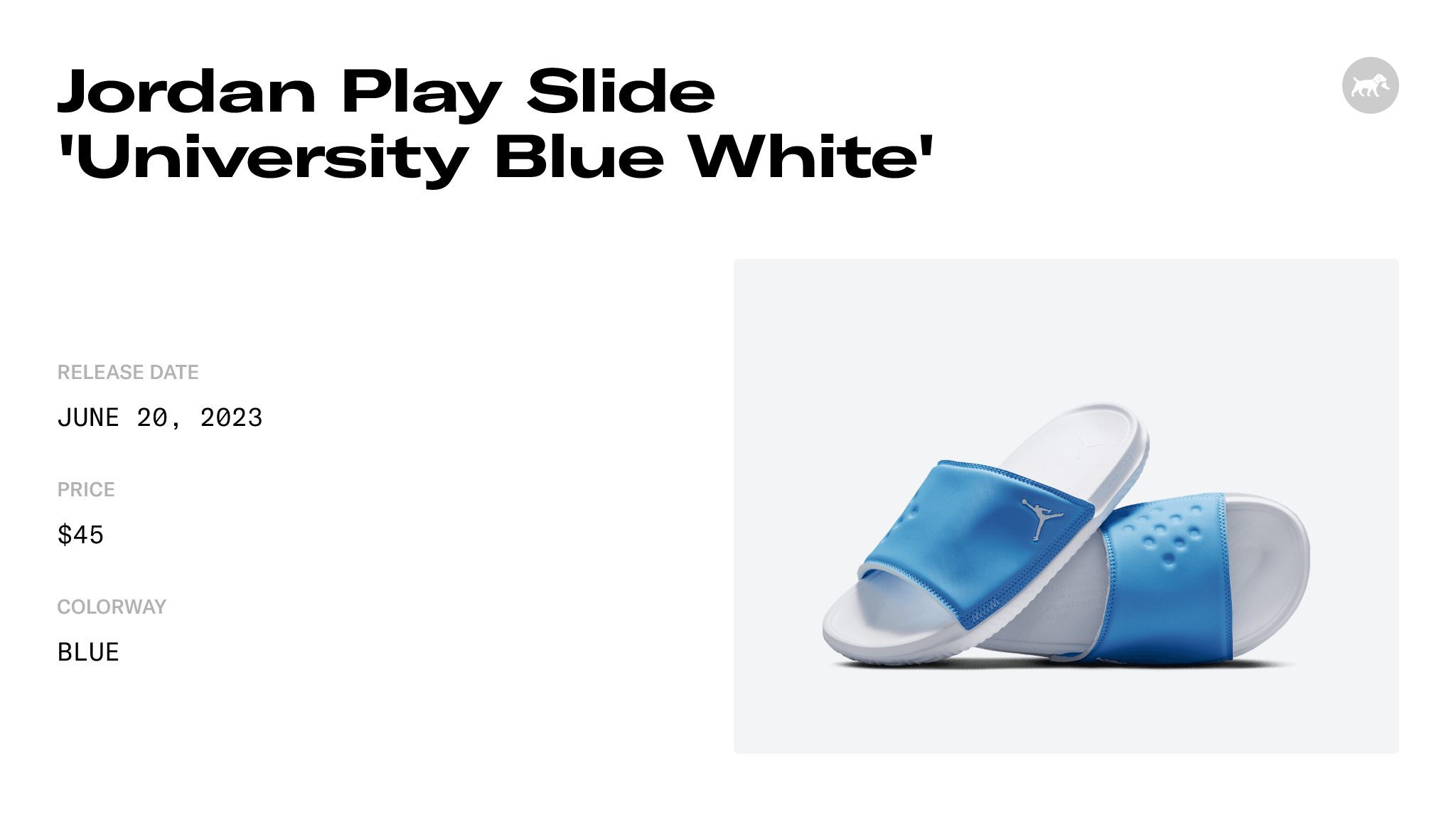 Jordan Play Slide 'University Blue White' - DC9835-401