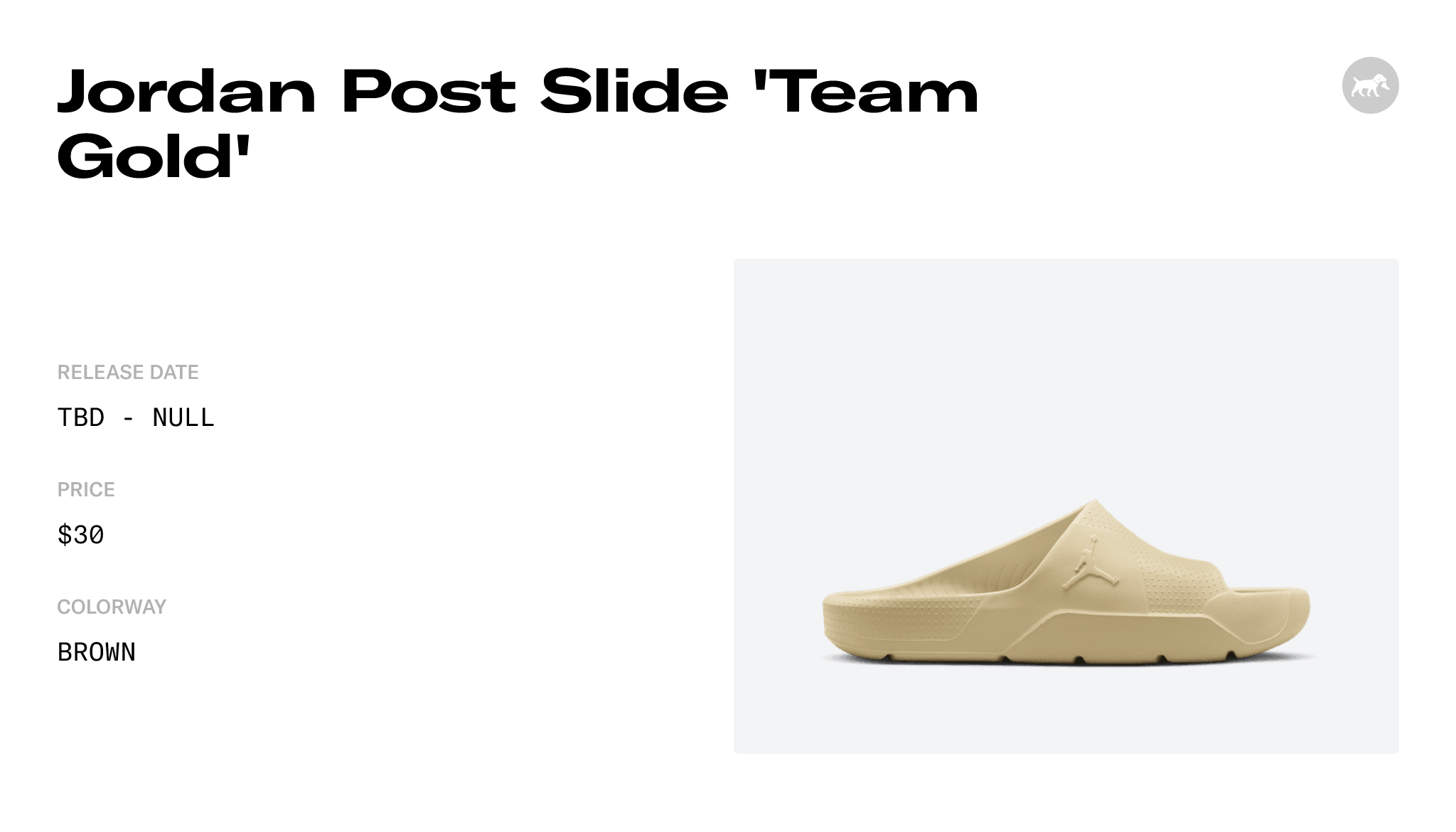 Jordan Post Slide 'Team Gold' - DX5575-700 Release Info