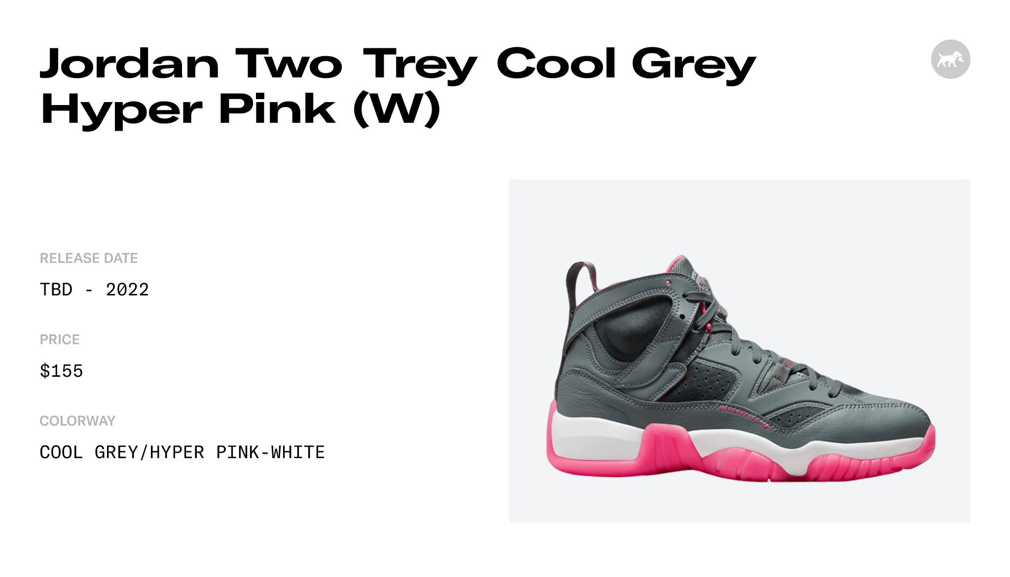 Jordan Two Trey Cool Grey Hyper Pink (W) - DR9631-006 Release Info