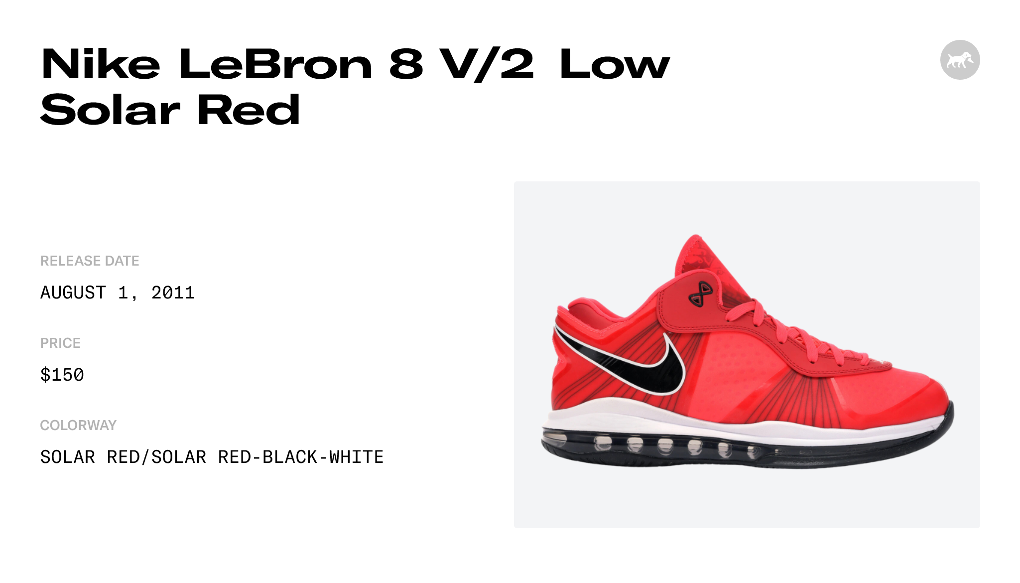 Nike LeBron 8 V/2 Low Solar Red - 456849-600 Raffles & Where to Buy