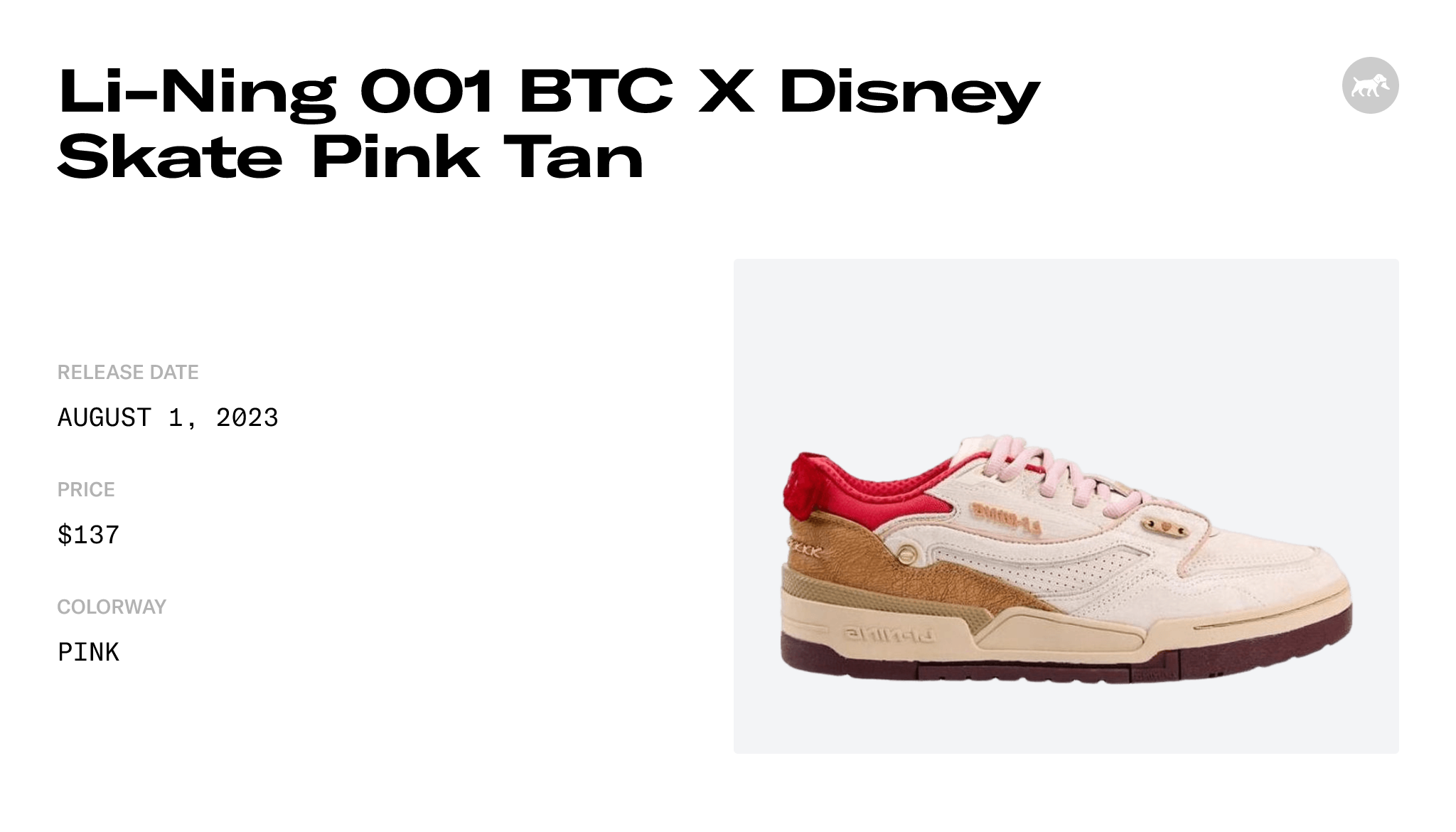 Li-Ning 001 BTC X Disney Skate Pink Tan - AGCT059-1