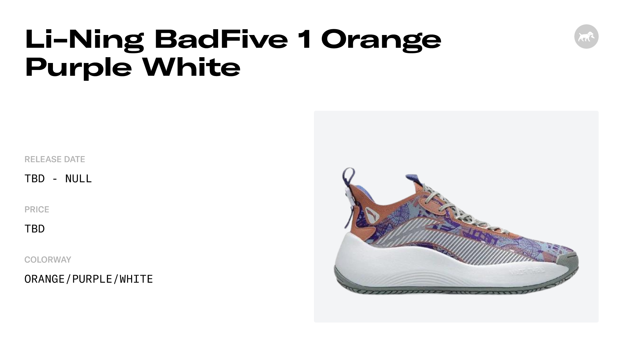 Li-Ning BadFive 1 Orange Purple White - AGBR001-5 Release Info