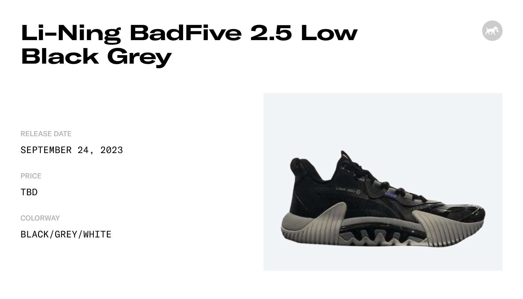 Li-Ning BadFive 2.5 Low Black Grey - ABFS001-1 Raffles & Where to Buy
