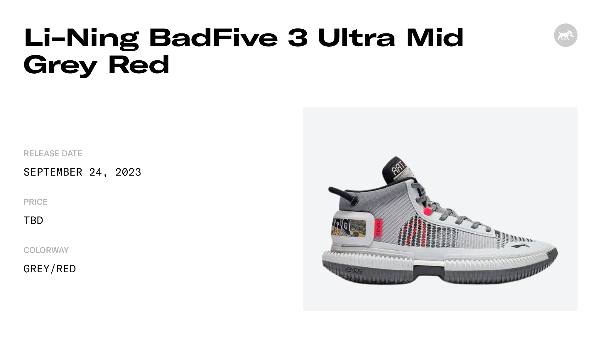 Li-Ning BadFive 3 Ultra Mid Grey Red - ABFS011-12 Raffles & Where to Buy
