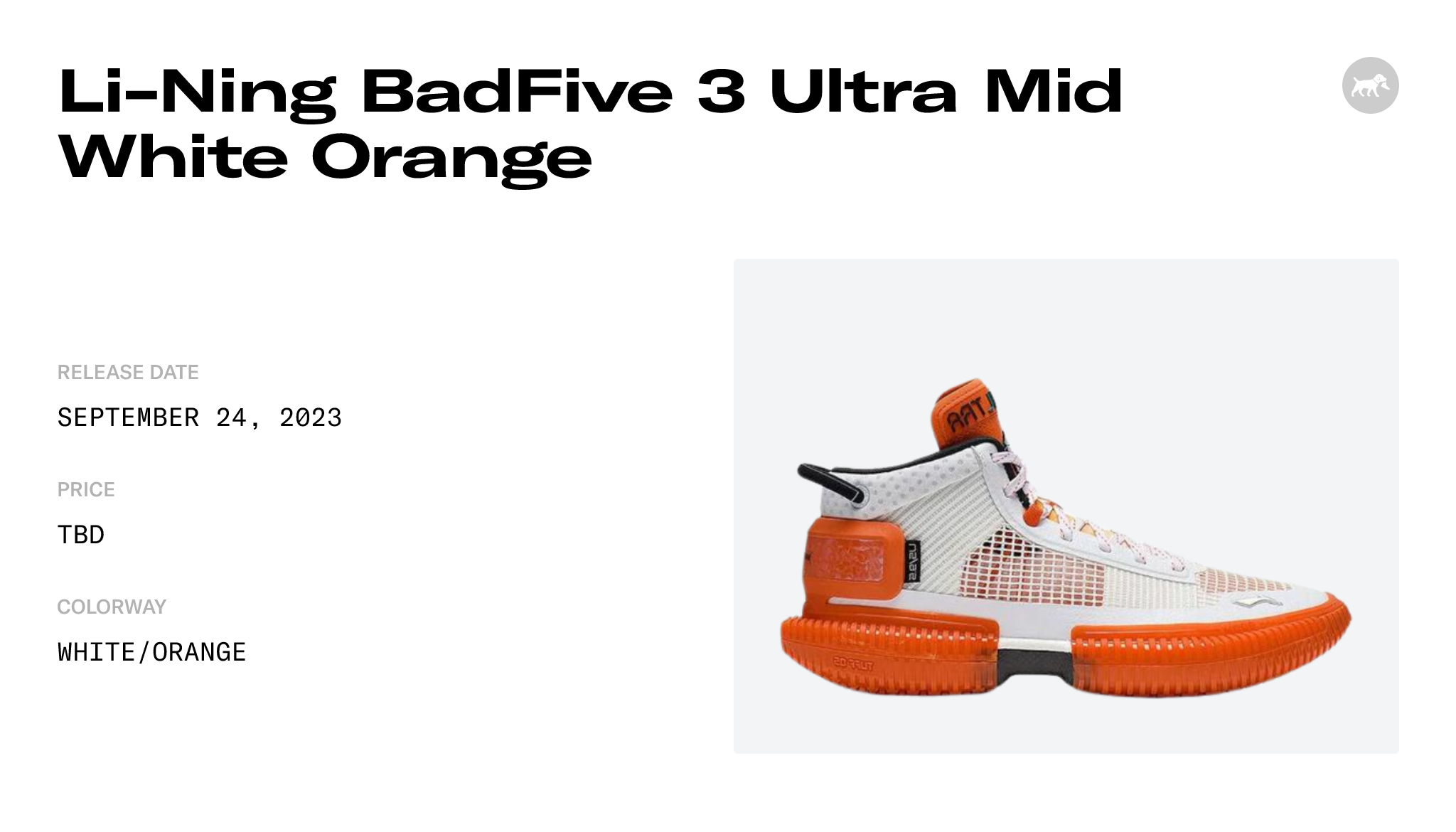 Li-Ning BadFive 3 Ultra Mid White Orange - ABFS011-9
