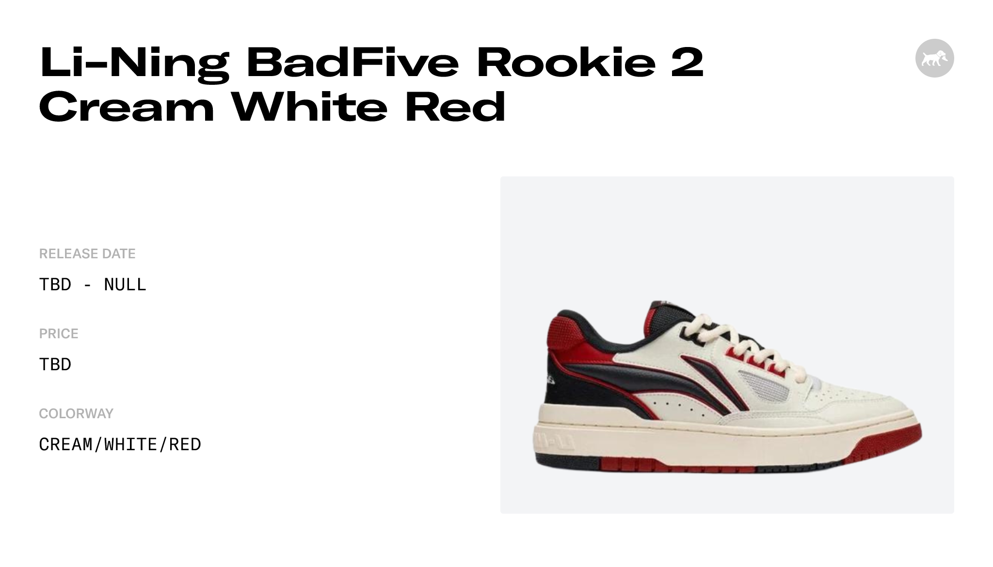 Li-Ning BadFive Rookie 2 Cream White Red - ABCT039-1 Release Info