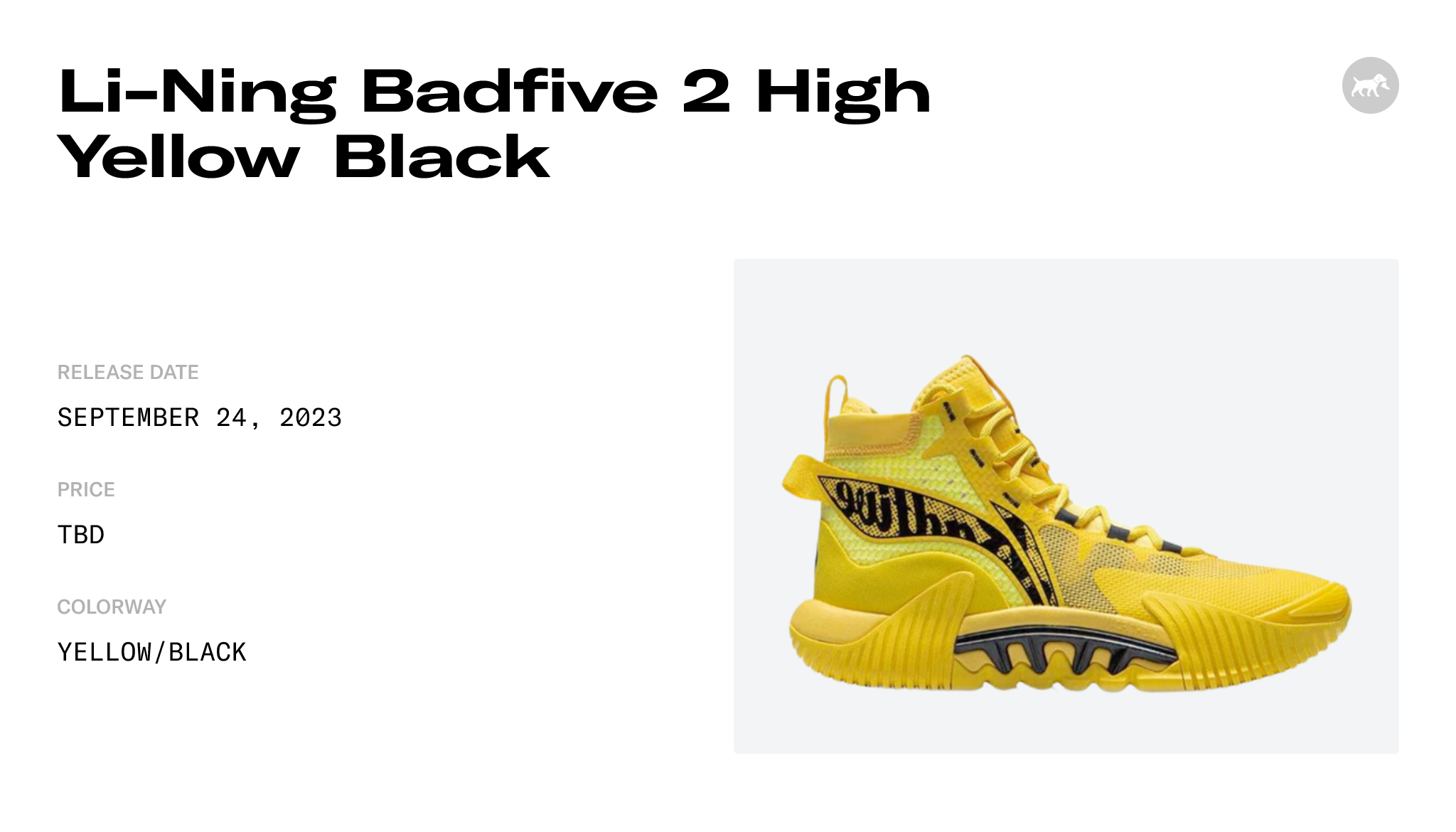 Li-Ning Badfive 2 High Yellow Black - ABFR001-5 Raffles & Where to Buy