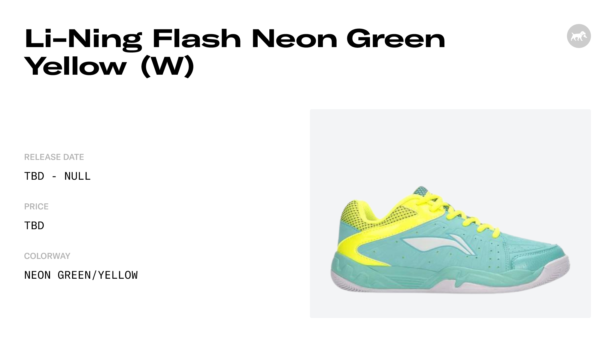 Li-Ning Flash Neon Green Yellow (W) - AYTM032-2 Release Info