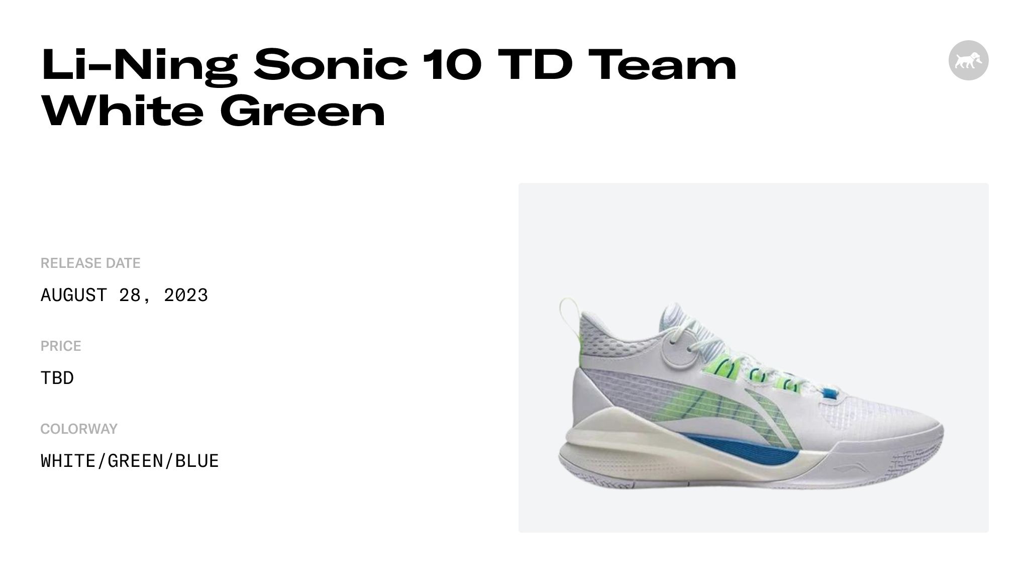 Li-Ning Sonic 10 TD Team White Green - ABPS015-1 Raffles & Where to Buy