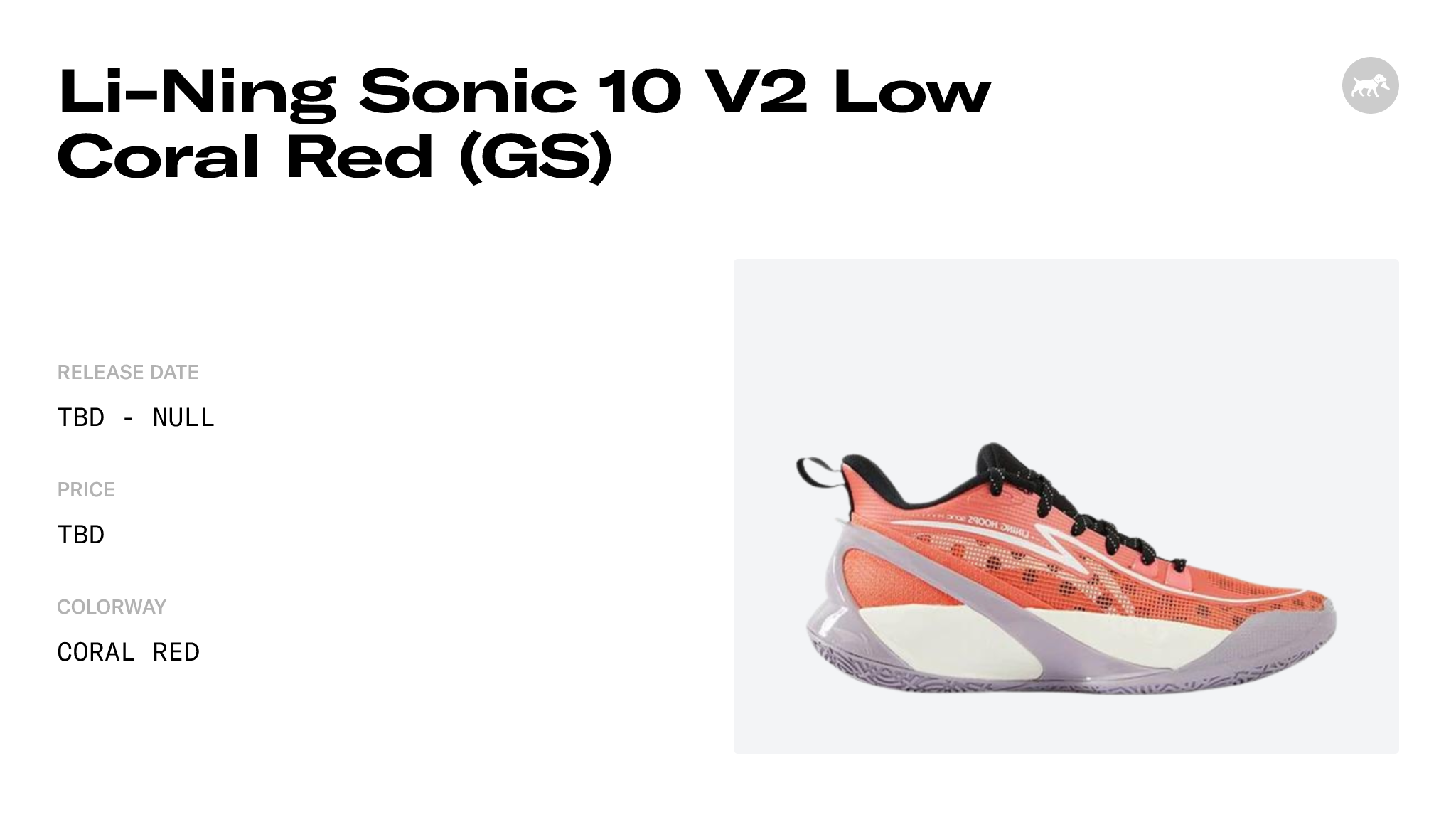 Li-Ning Sonic 10 V2 Low Coral Red (GS) - ABPS033-3 Release Info