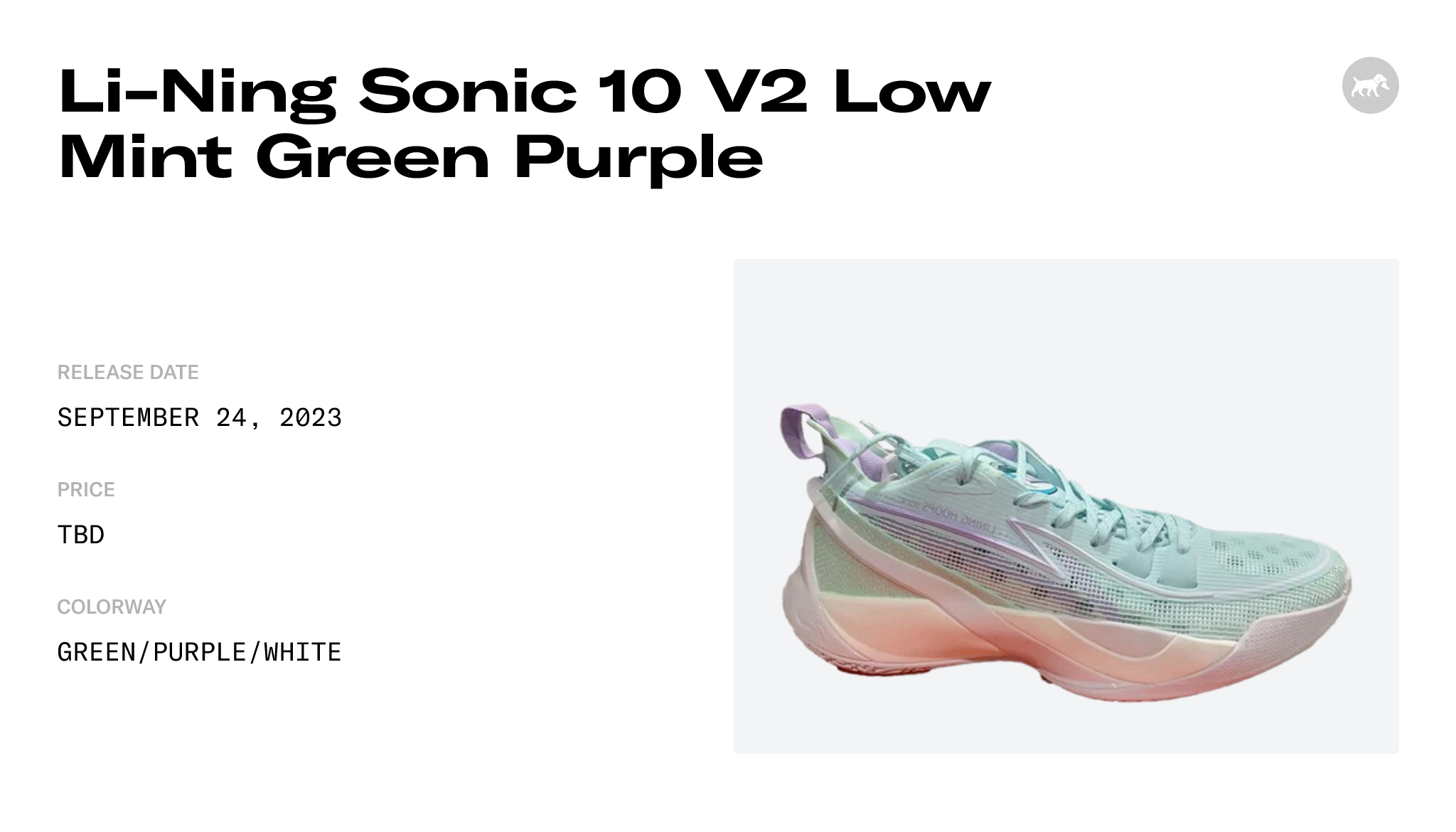 Li-Ning Sonic 10 V2 Low Mint Green Purple - ABAS057-3