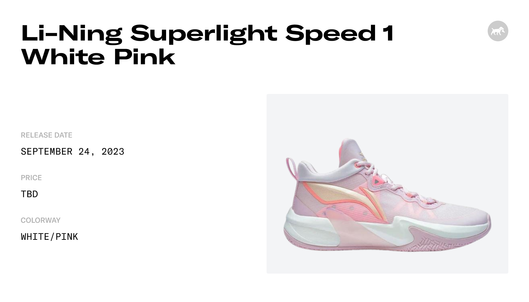 Li-Ning Superlight Speed 1 White Pink - ABAS041-2 Raffles & Where to Buy