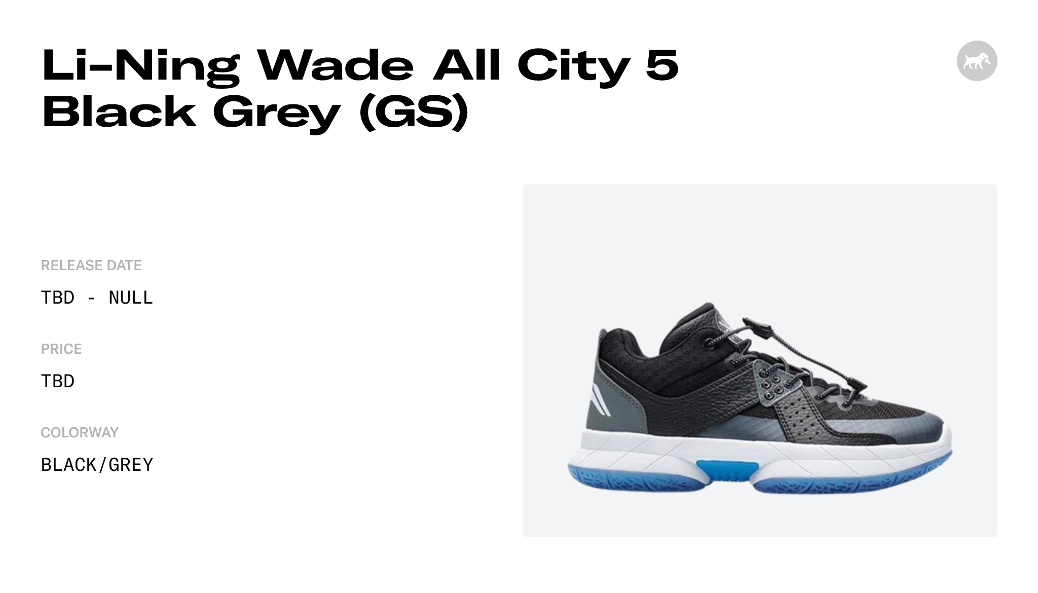 Li-Ning Wade All City 5 Black Grey (GS) - YKBR078-7 Release Info
