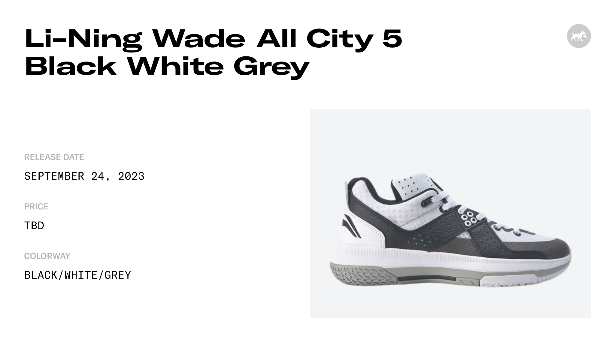 Li-Ning Wade All City 5 Black White Grey - ABAS105-1