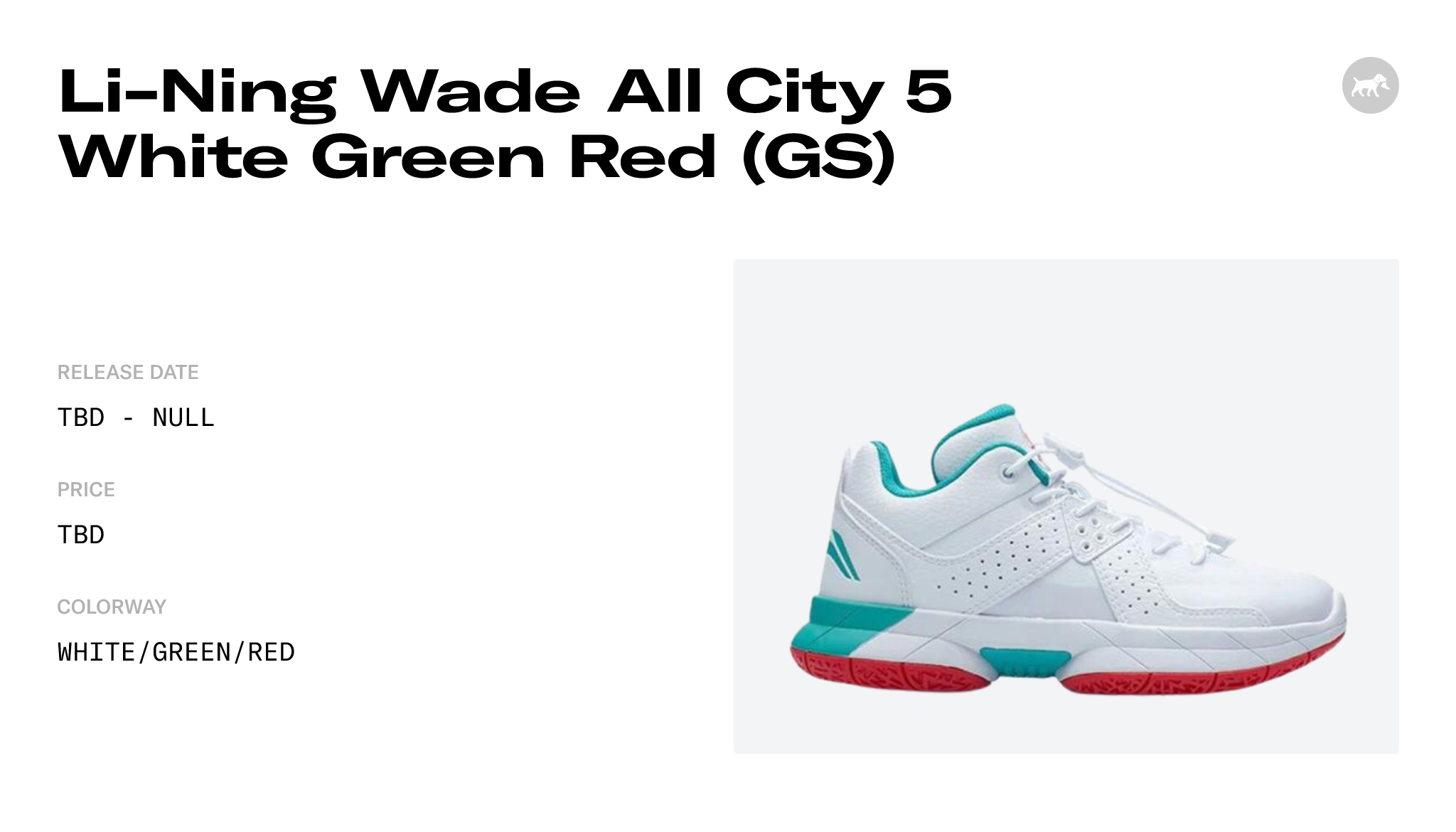 Li-Ning Wade All City 5 White Green Red (GS) - YKBR078-19 Release Info
