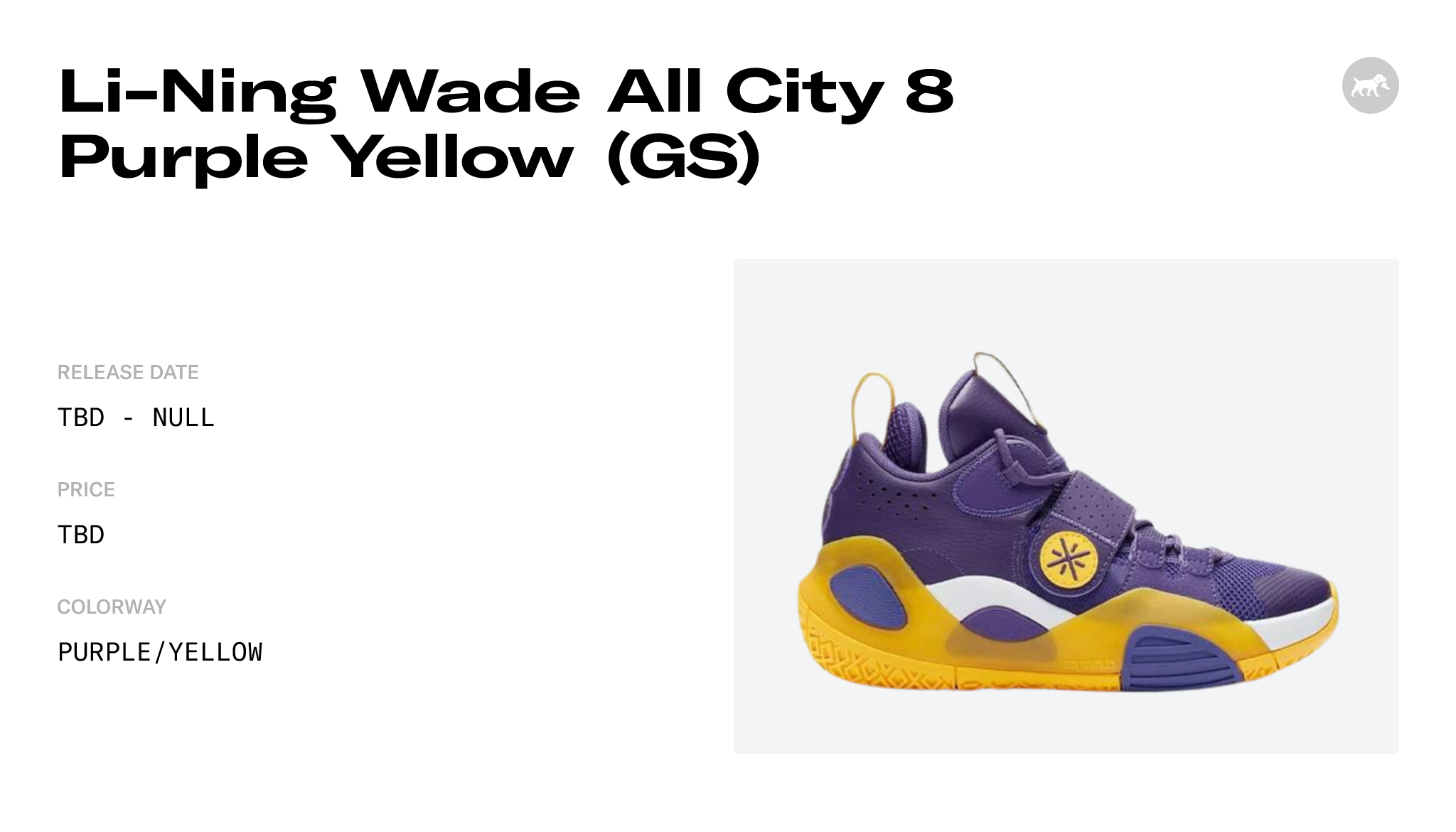 Li-Ning Wade All City 8 Purple Yellow (GS) - YKBQ044-13 Release Info