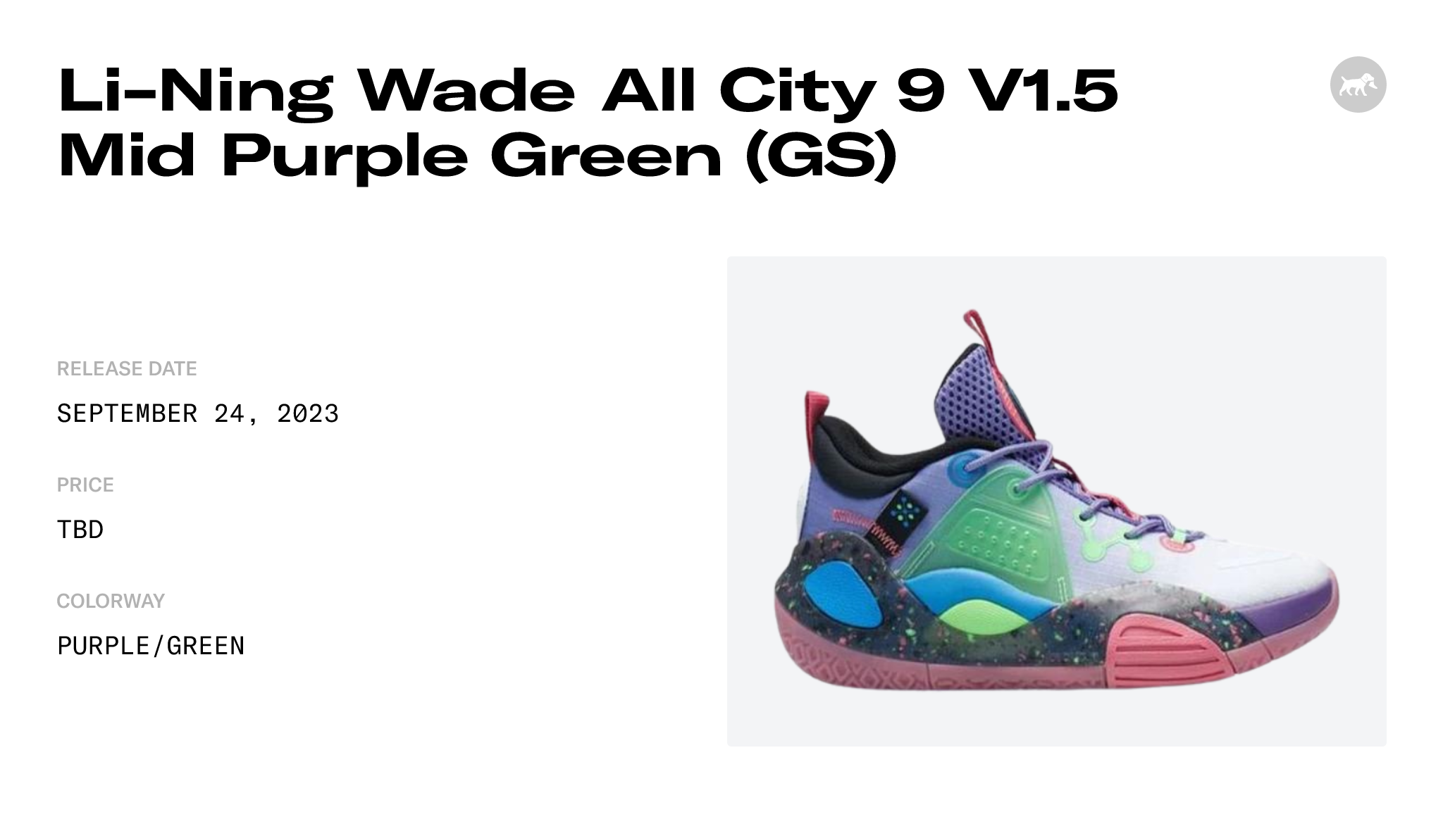 Li-Ning Wade All City 9 V1.5 Mid Purple Green (GS) - YKBR044-5