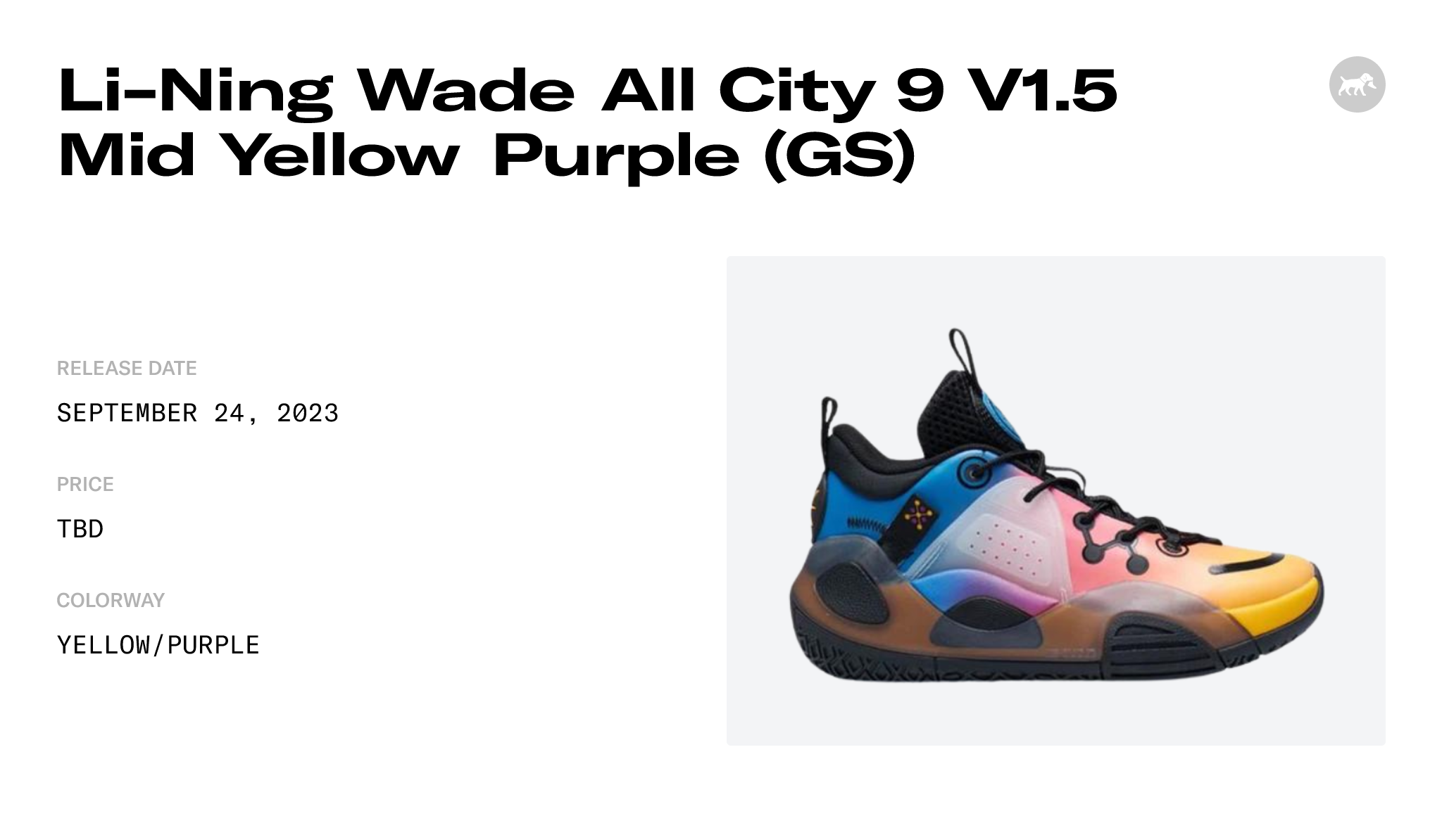 Li-Ning Wade All City 9 V1.5 Mid Yellow Purple (GS) - YKBR044-13