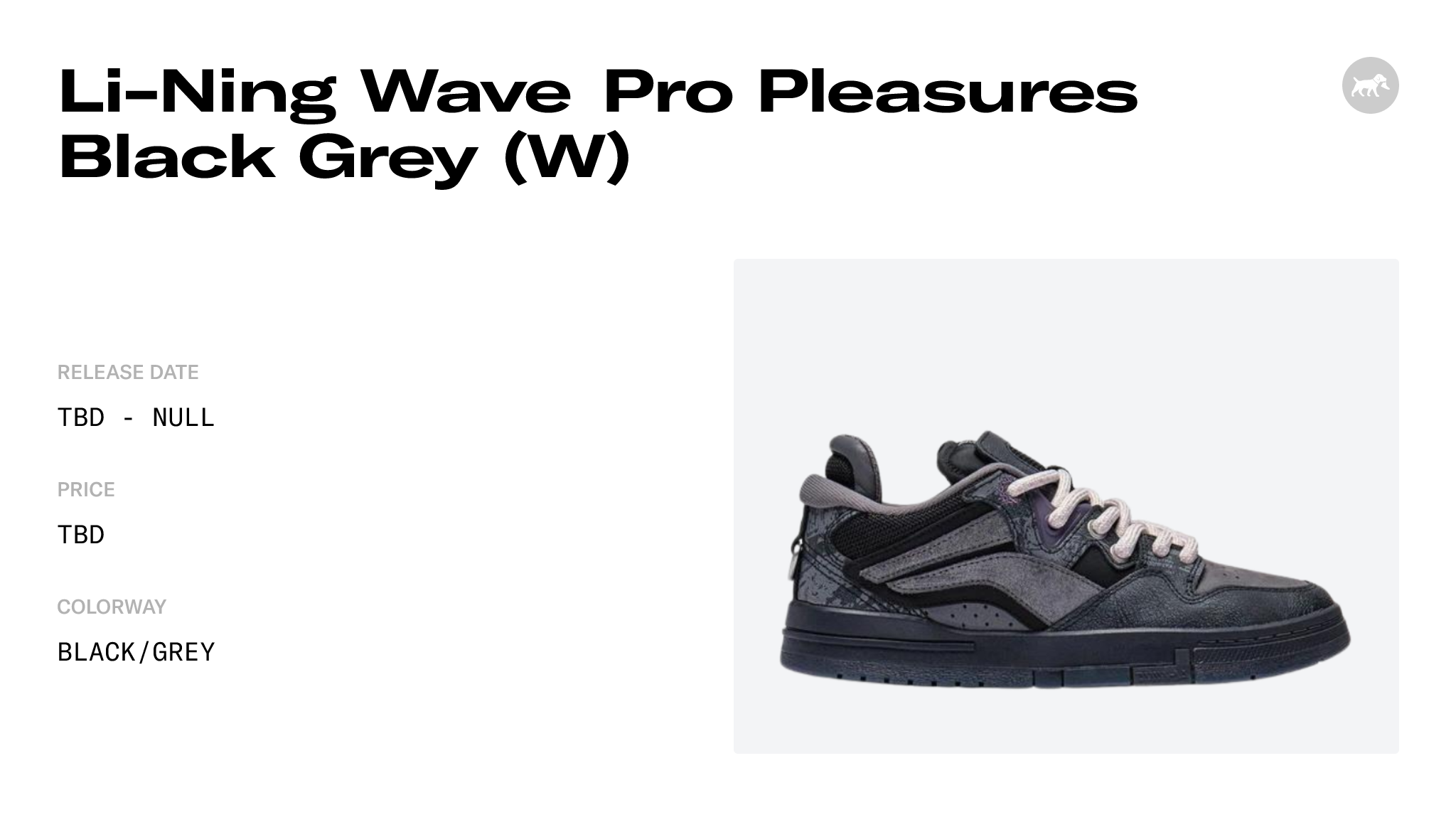 Li-Ning Wave Pro Pleasures Black Grey (W) - AECT066-1 Release Info