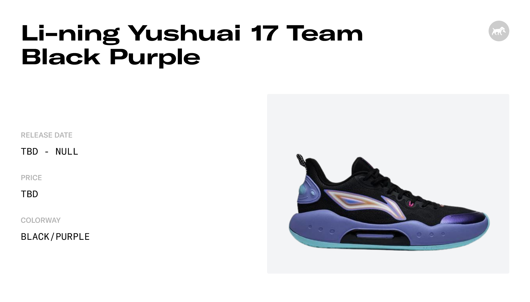 Li-ning Yushuai 17 Team Black Purple - ABPT039-2 Release Info