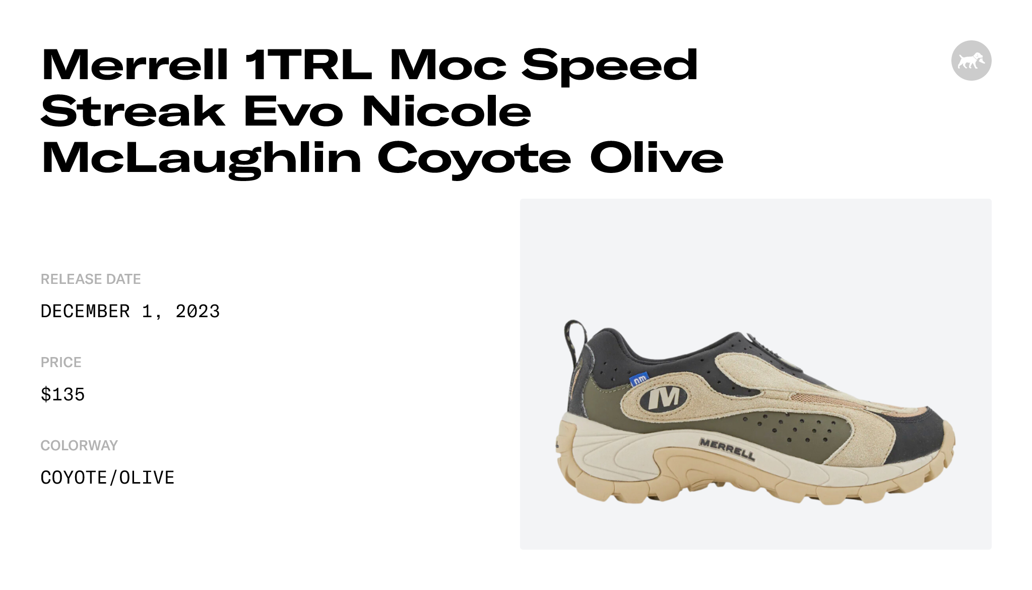 Merrell 1TRL Moc Speed Streak Evo Nicole McLaughlin Coyote Olive ...
