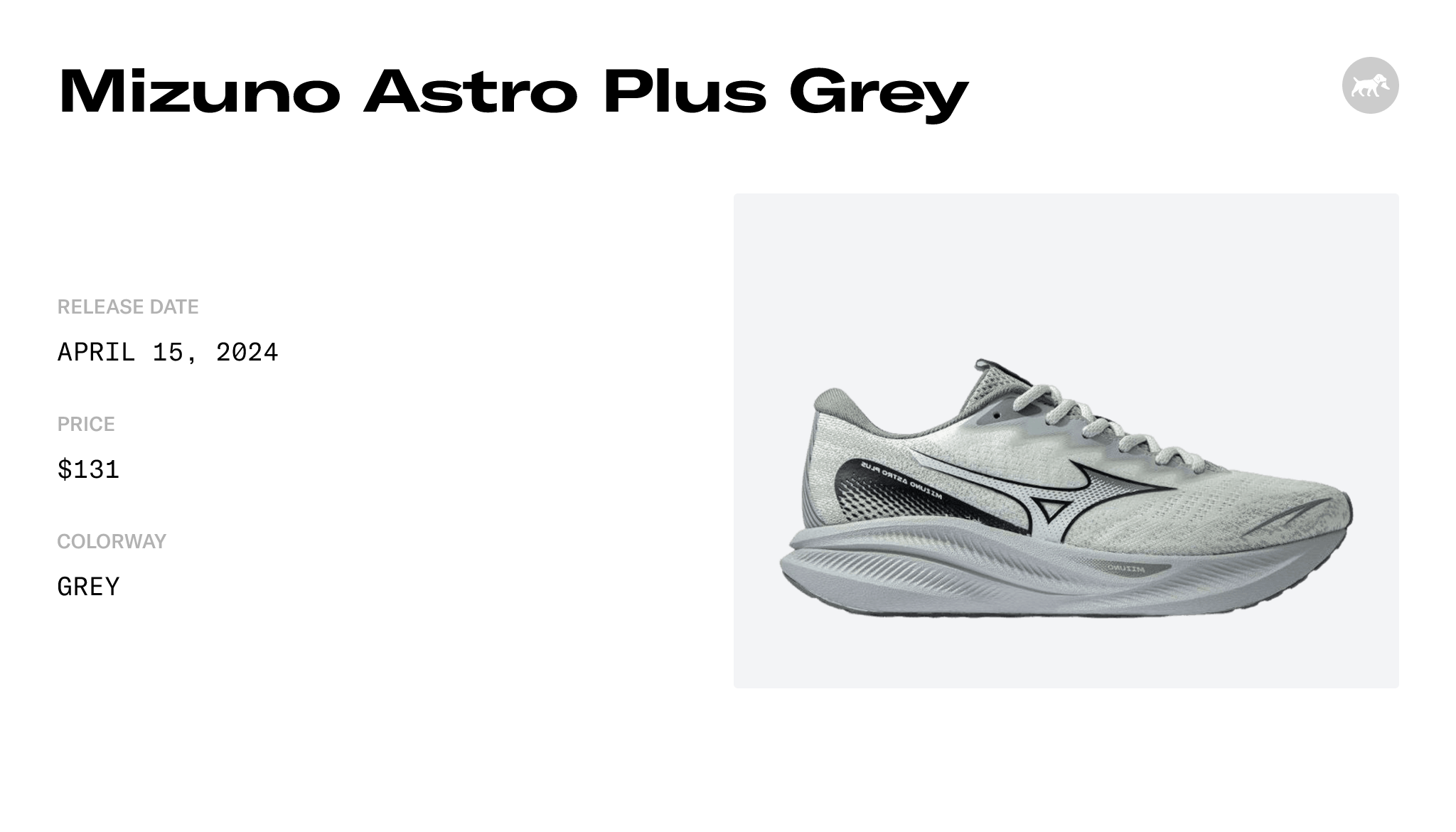 Mizuno Astro Plus Grey - D1GH240111 Raffles & Where to Buy
