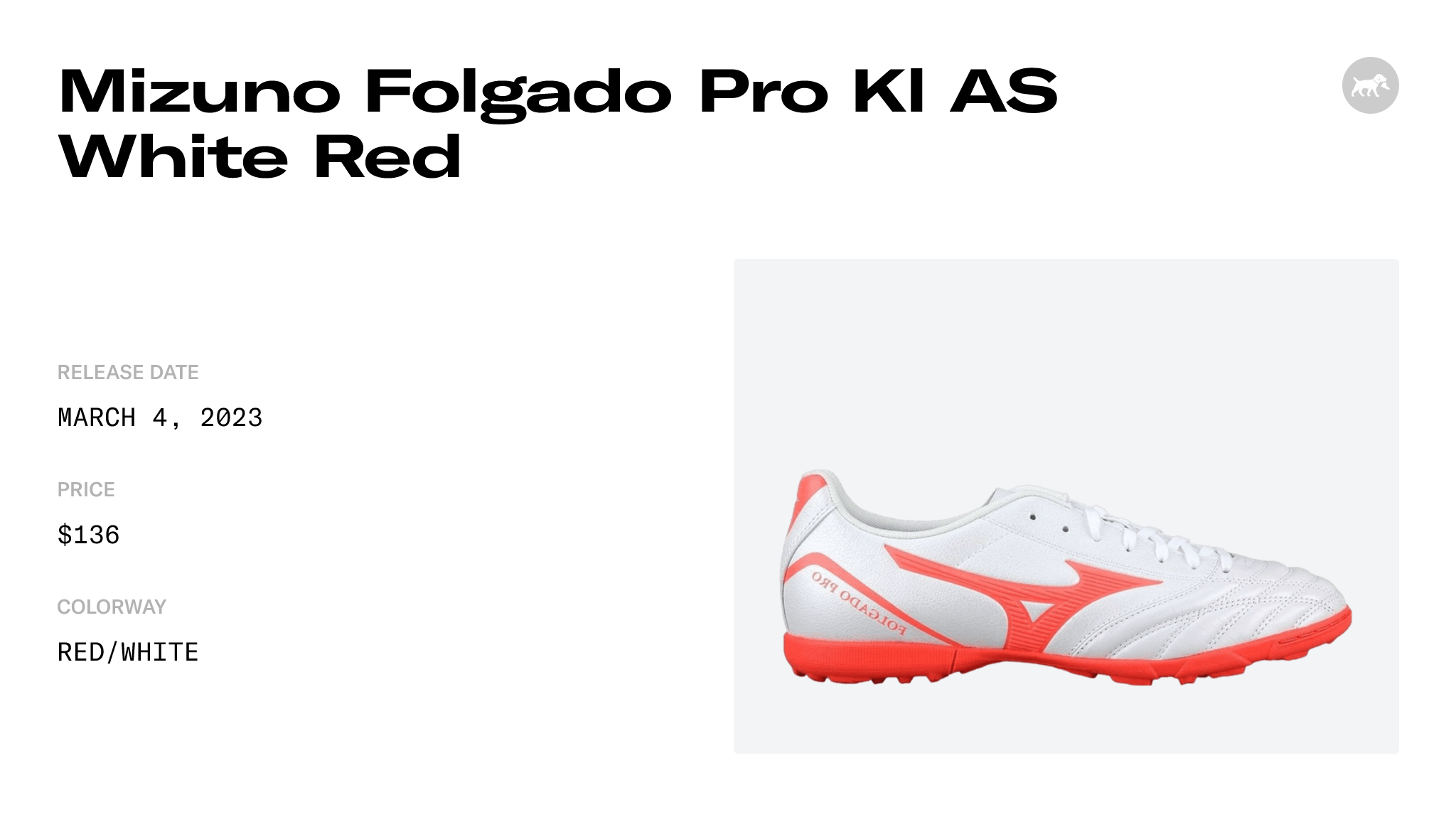 Mizuno Folgado Pro Kl AS White Red - P1GD239304 Raffles & Where to Buy