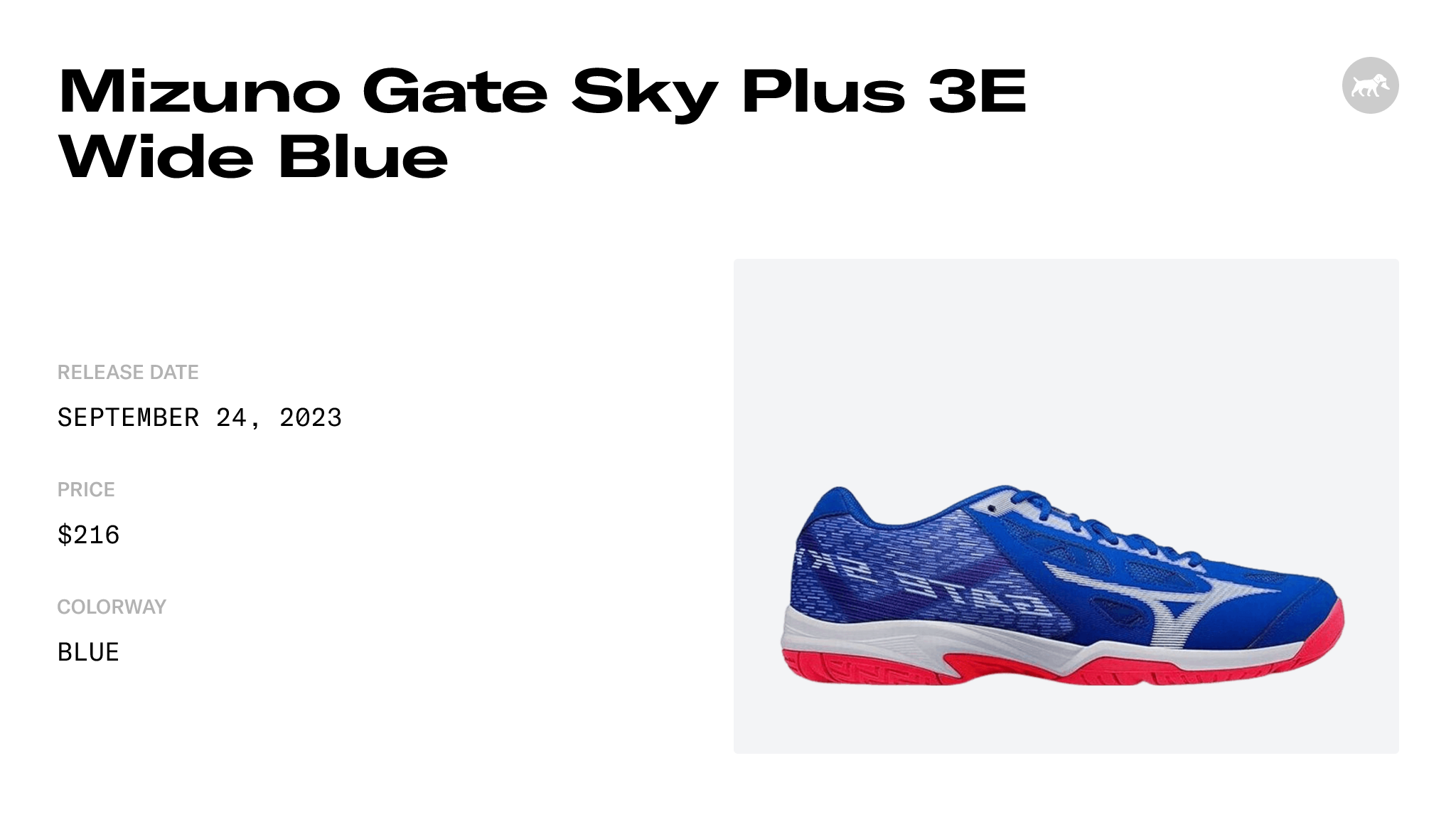 Mizuno Gate Sky Plus 3E Wide Blue - 71GA204022 Raffles & Where to Buy