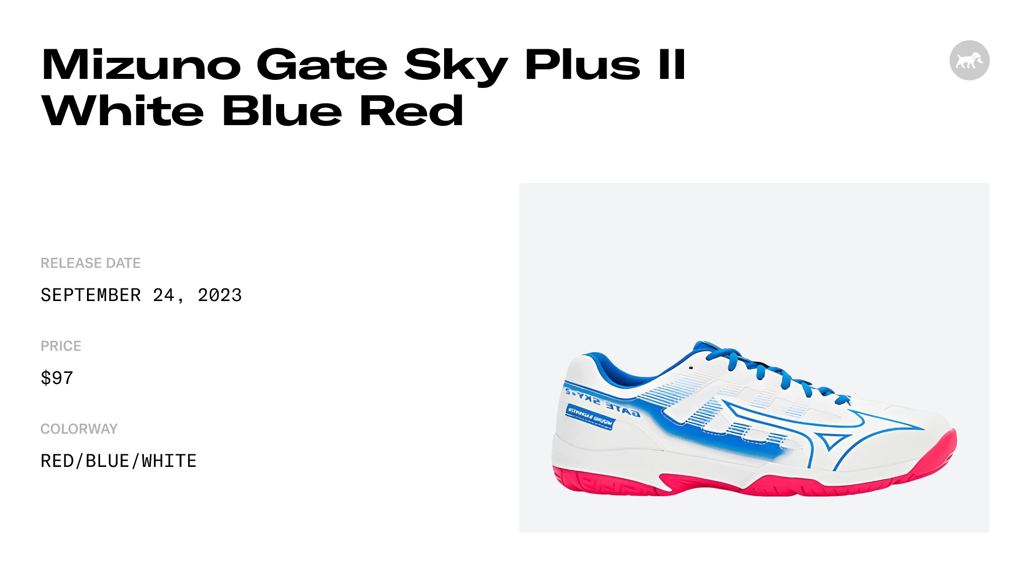Mizuno Gate Sky Plus II White Blue Red - 71GA224010