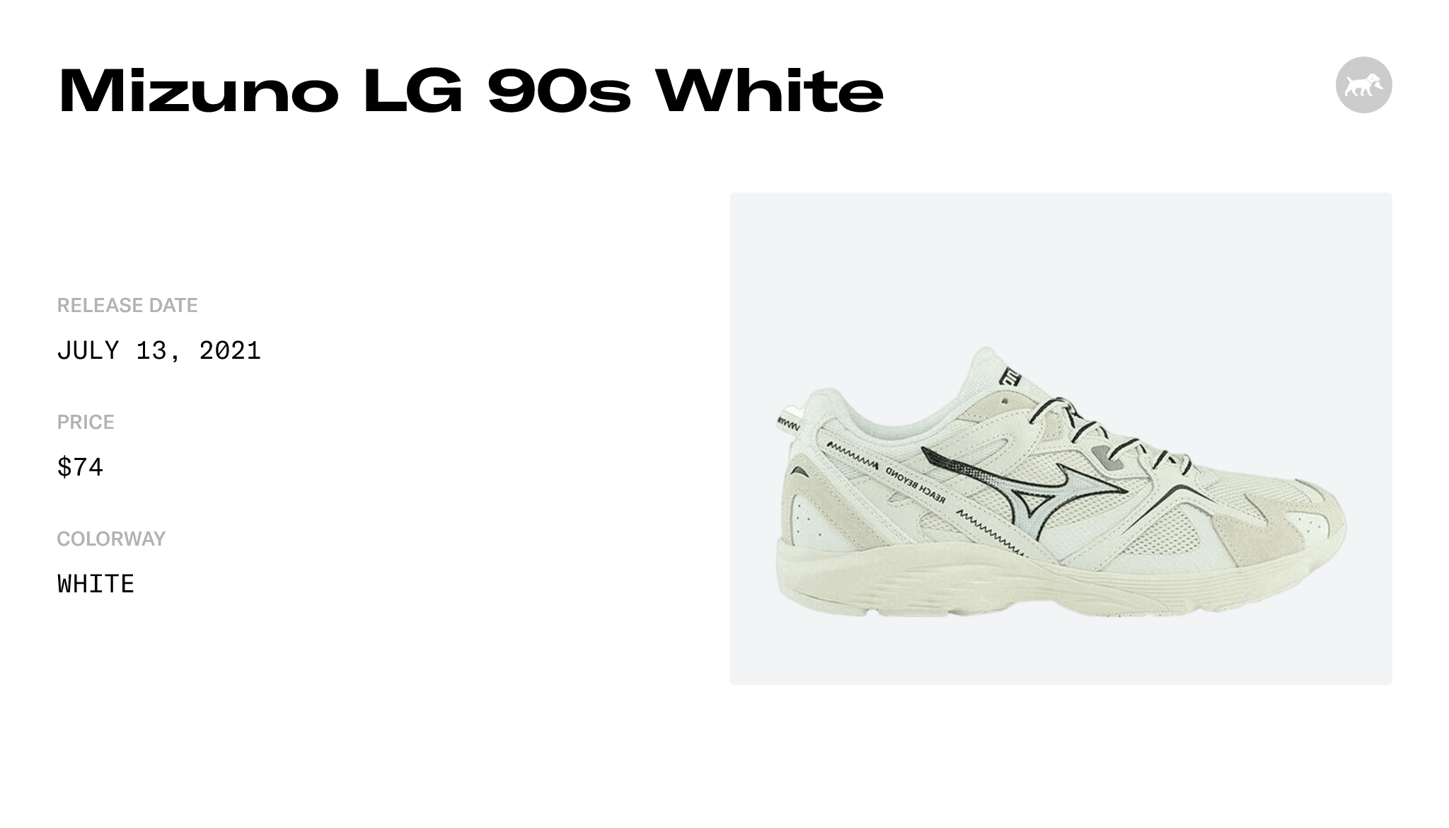Mizuno LG 90s White - D1GH212502 Raffles & Where to Buy