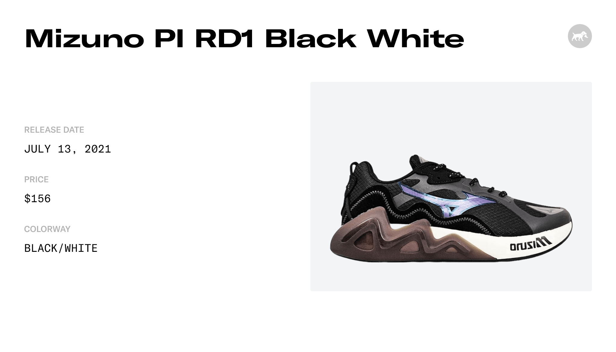 Mizuno PI RD1 Black White - D1GH210502 Raffles & Where to Buy