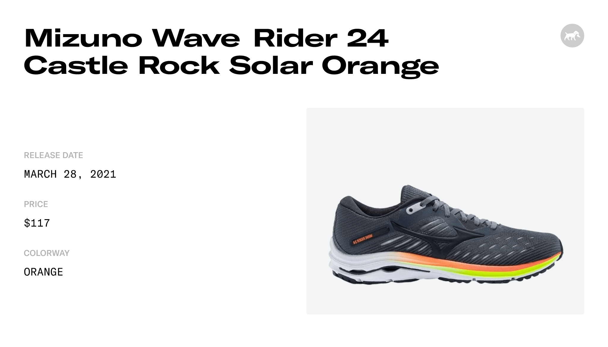 Mizuno Wave Rider 24 Castle Rock Solar Orange - J1GC200316