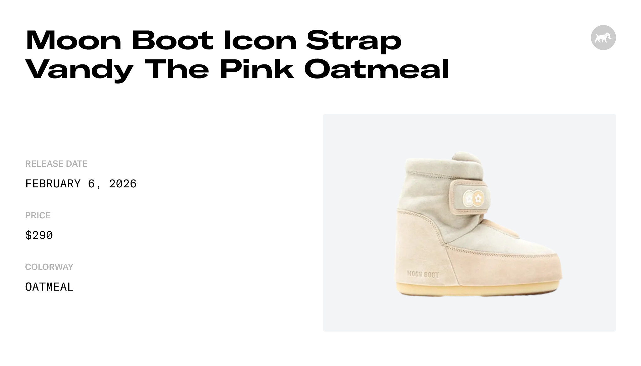 Moon Boot Icon Strap Vandy The Pink Oatmeal Raffles & Where to Buy