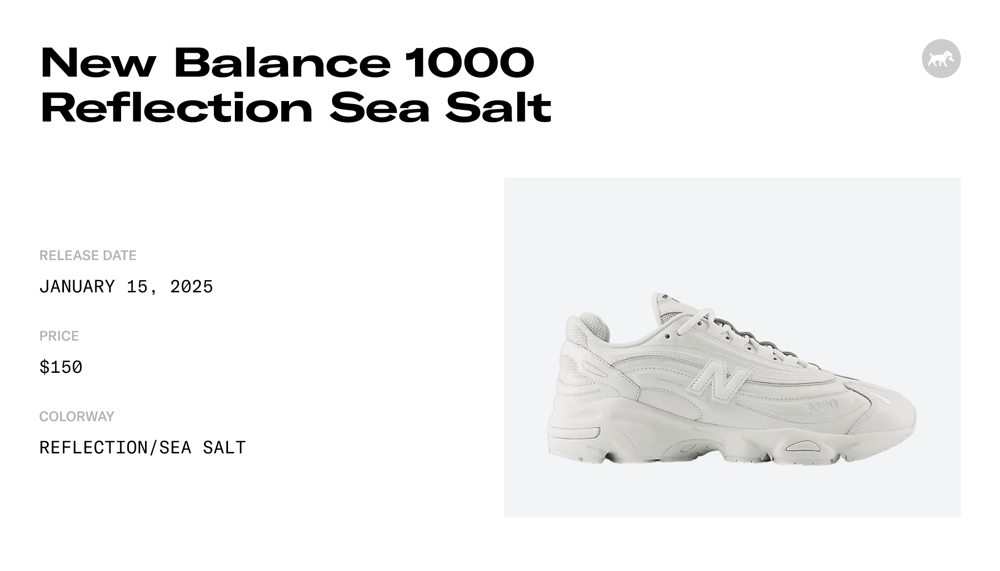 New Balance 1000 Reflection Sea Salt - M1000BW Raffles & Where to Buy