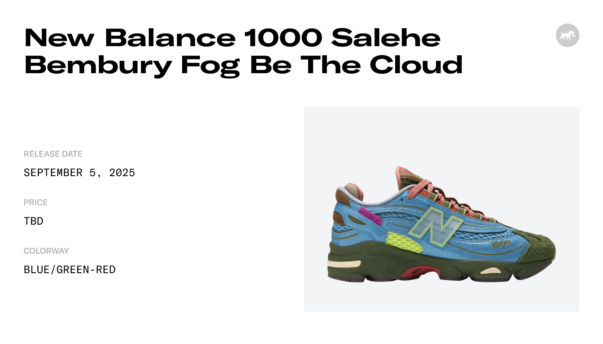 New Balance 1000 Salehe Bembury Fog Be The Cloud - M1000BM