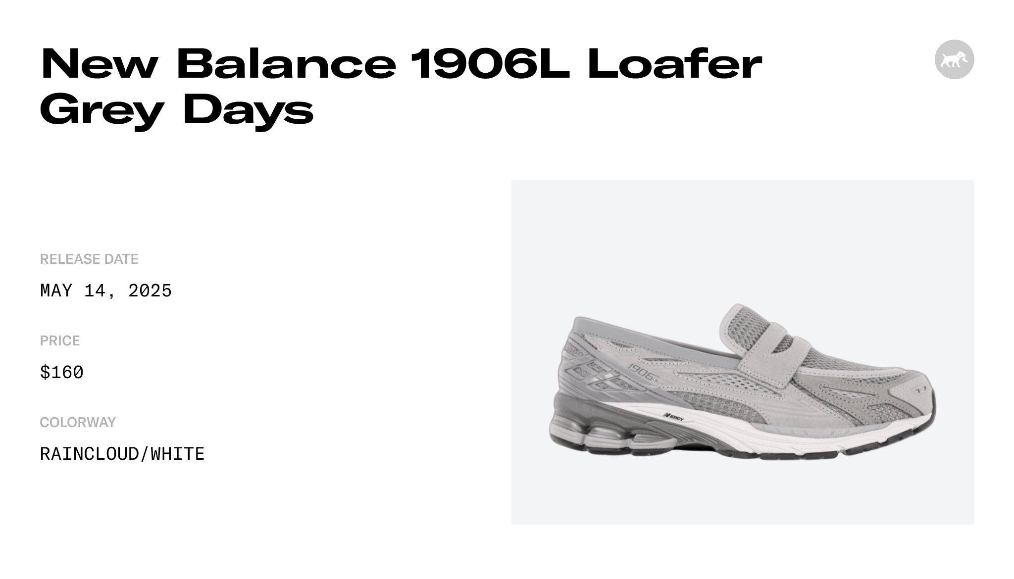 New Balance 1906L Loafer Raincloud - U1906LGR Release Info