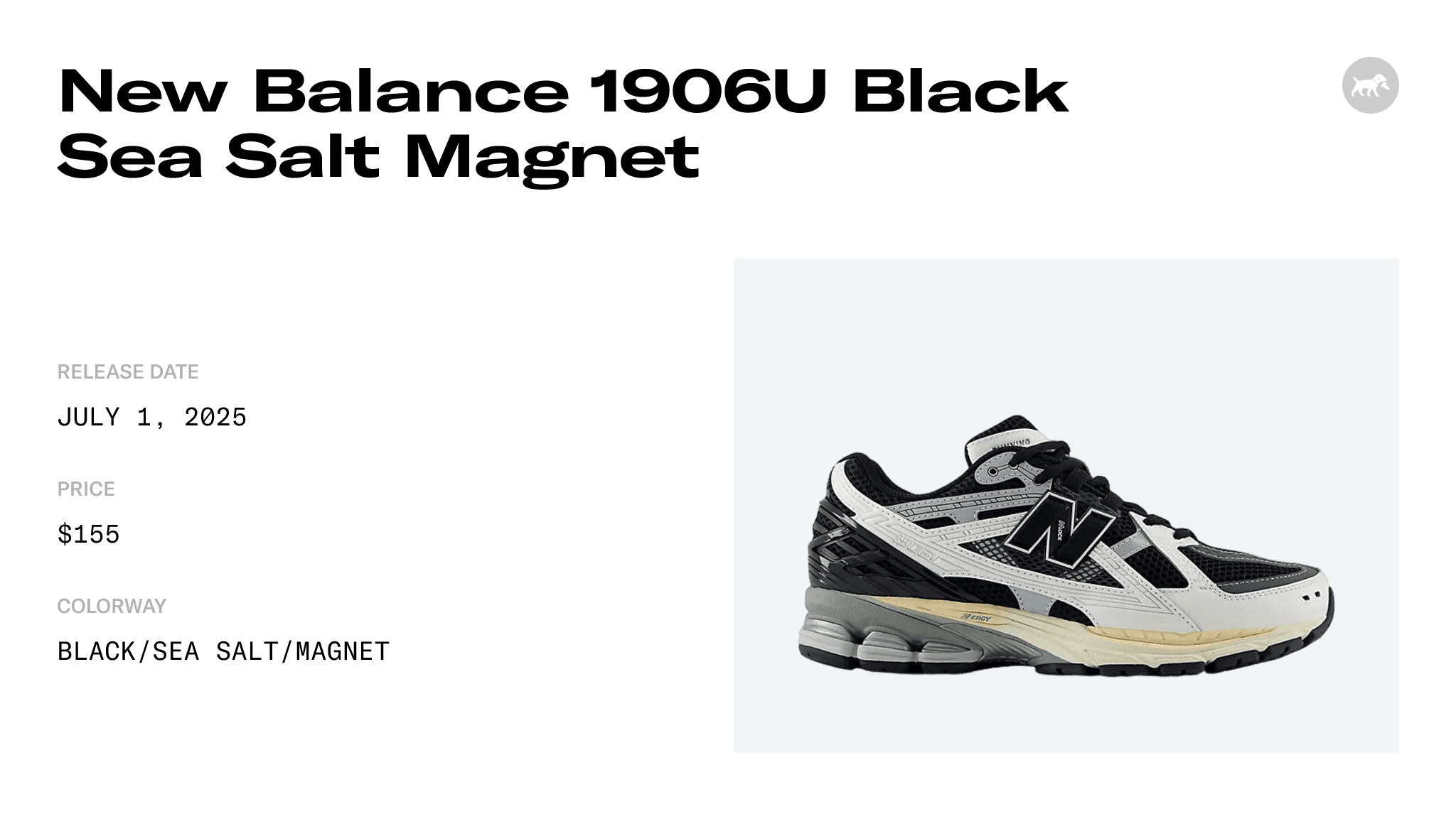 New Balance 1906U Black Sea Salt Magnet - U1906NC Release Info